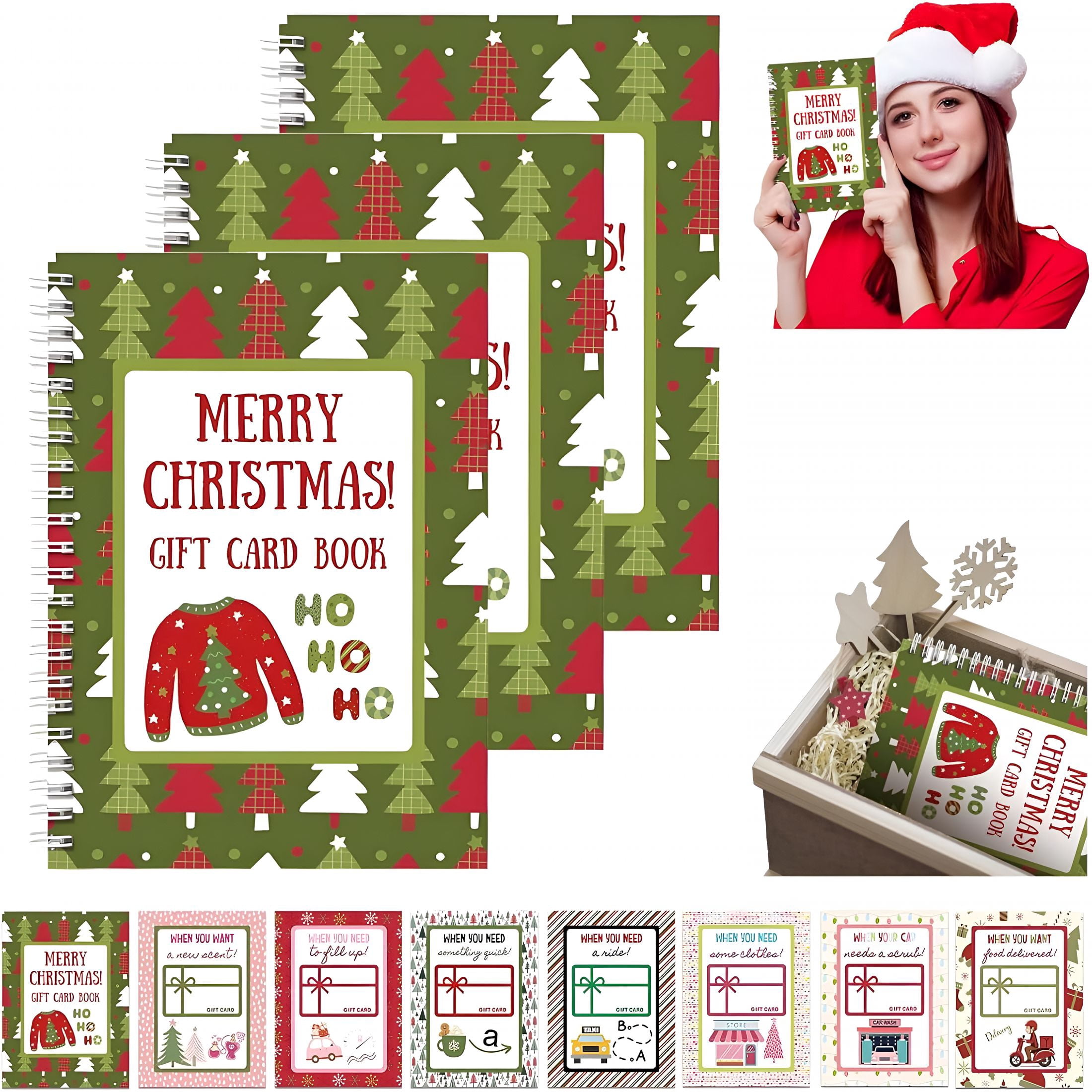 CCOCC Gift Cards,Christmas Gift Card Book,5*7'' Color Spiral-Bound ...