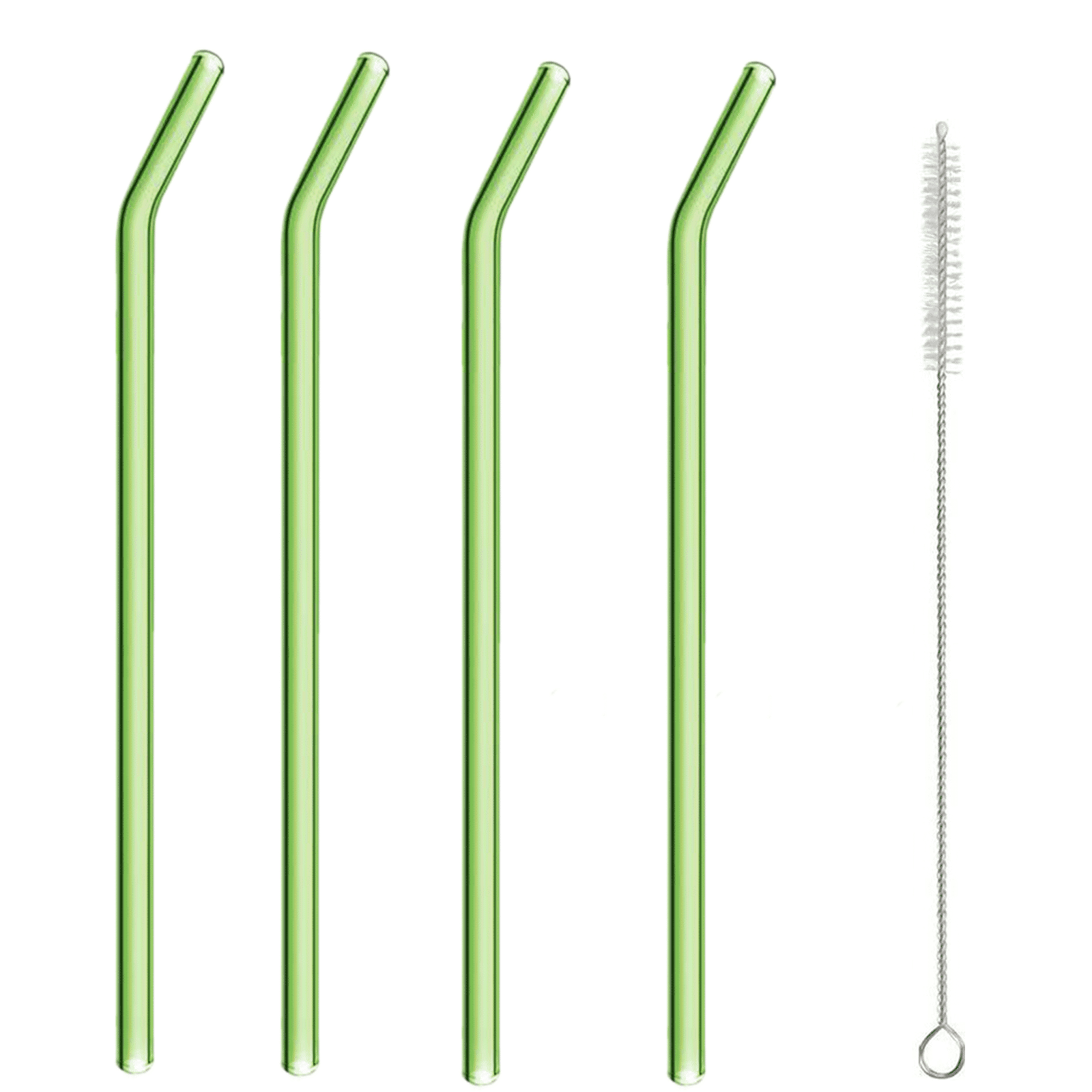 CCOCC Glass Straws,Ergonomic Curved Glass Straws,Crystal Clear Shatter ...