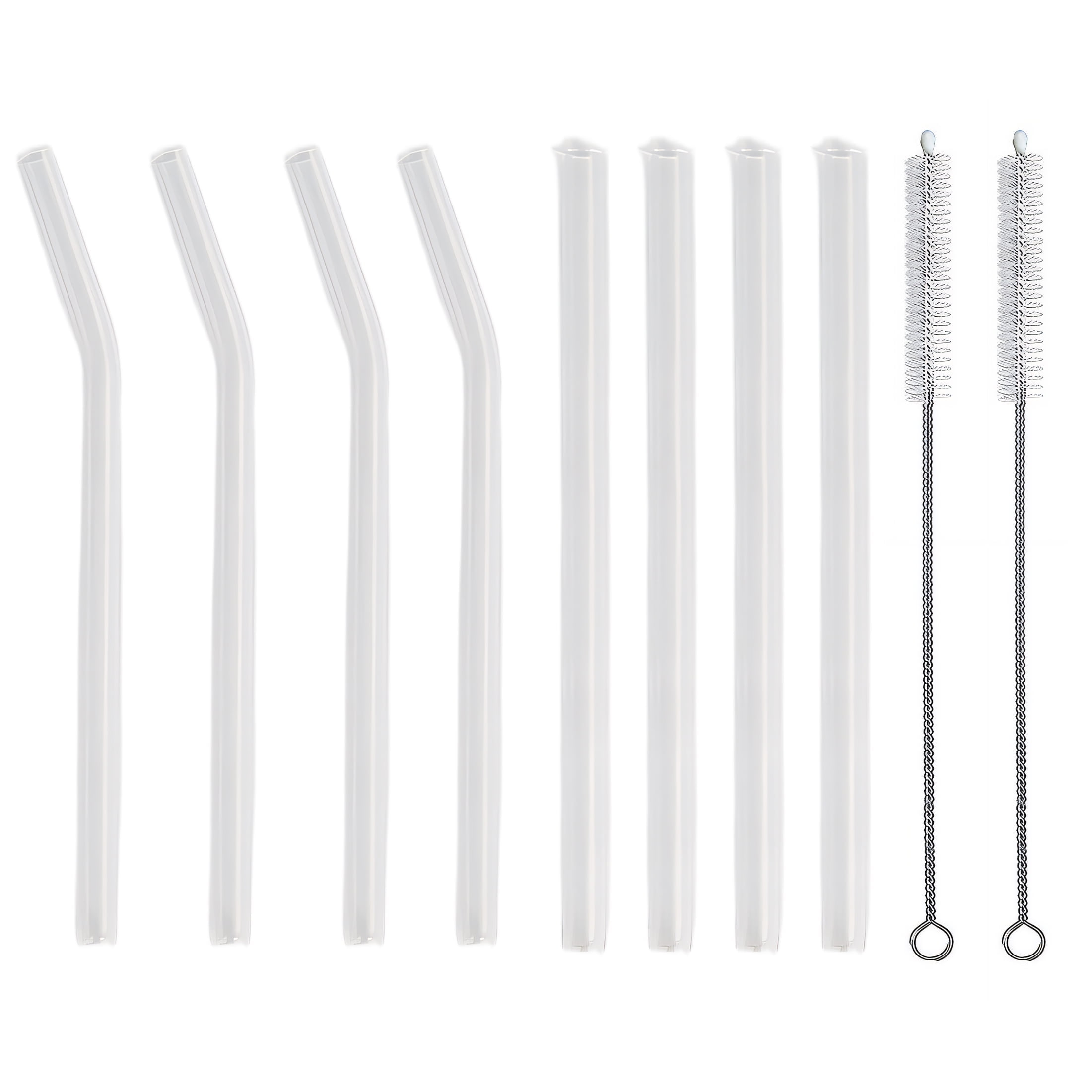CCOCC Glass Straws,Ergonomically Curved Shatter-Resistant Glass Straws ...
