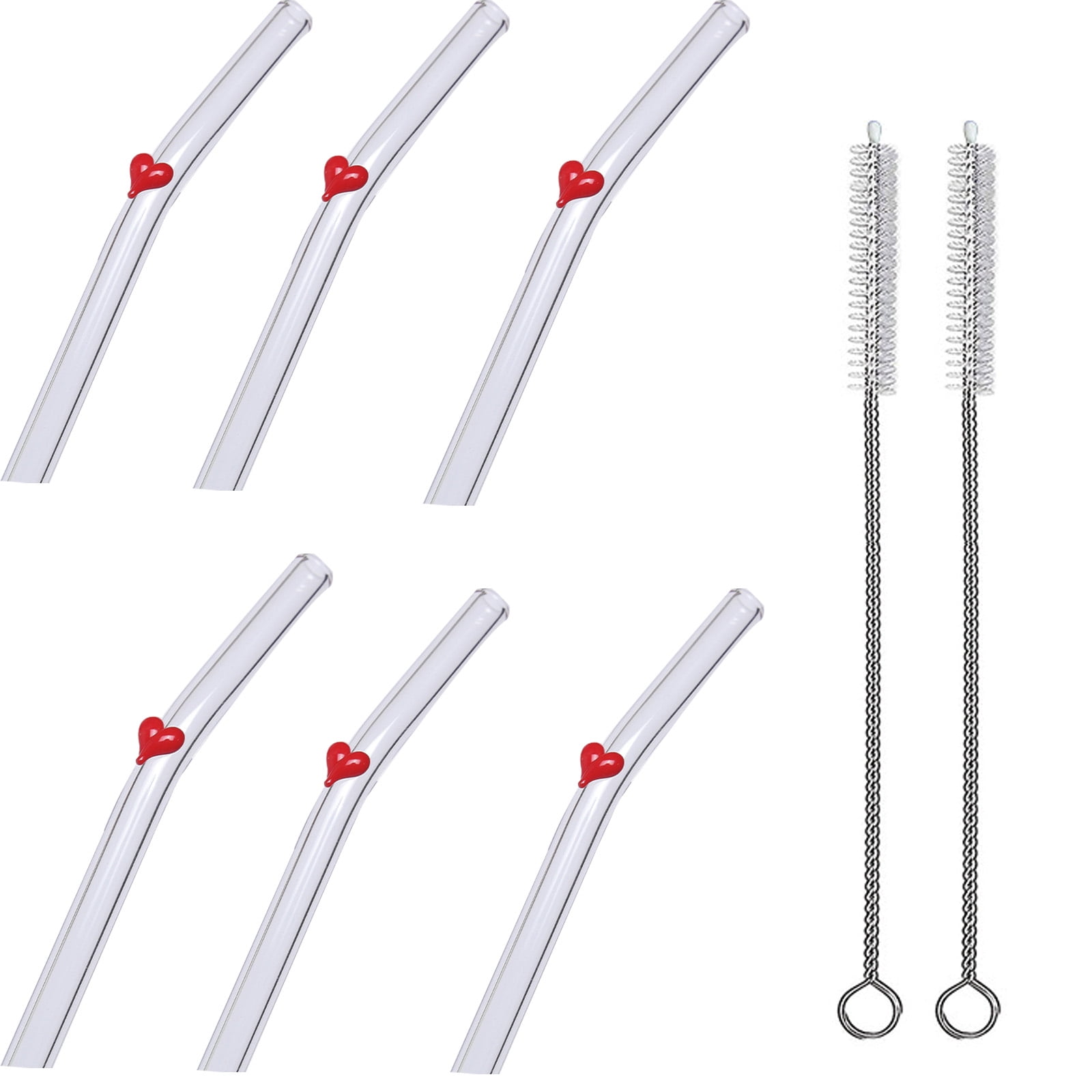 CCOCC Glass Straws,Shatter-Resistant Glass Design,Stylish Heart-Shaped ...