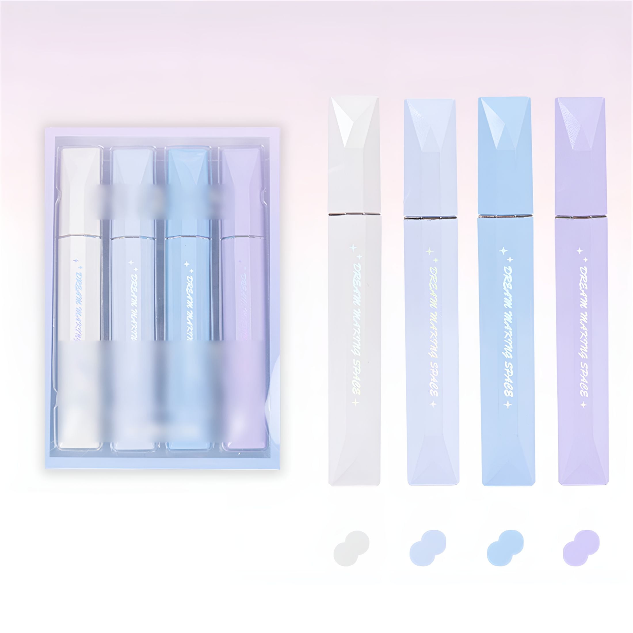 CCOCC Glitter Highlighter Sky Blue Bright Pastel Highlighters Set of 4 ...
