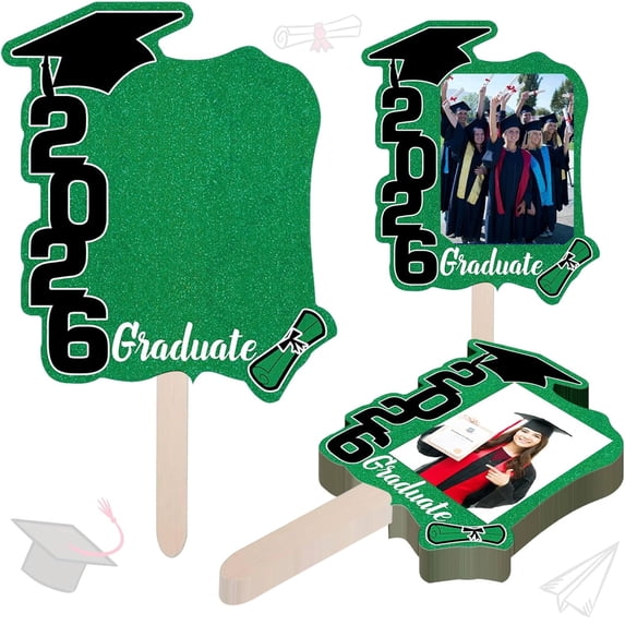 CCOCC Graduation Fan Set 24 Pack,Double-Sided Diy Photo Props Handheld ...