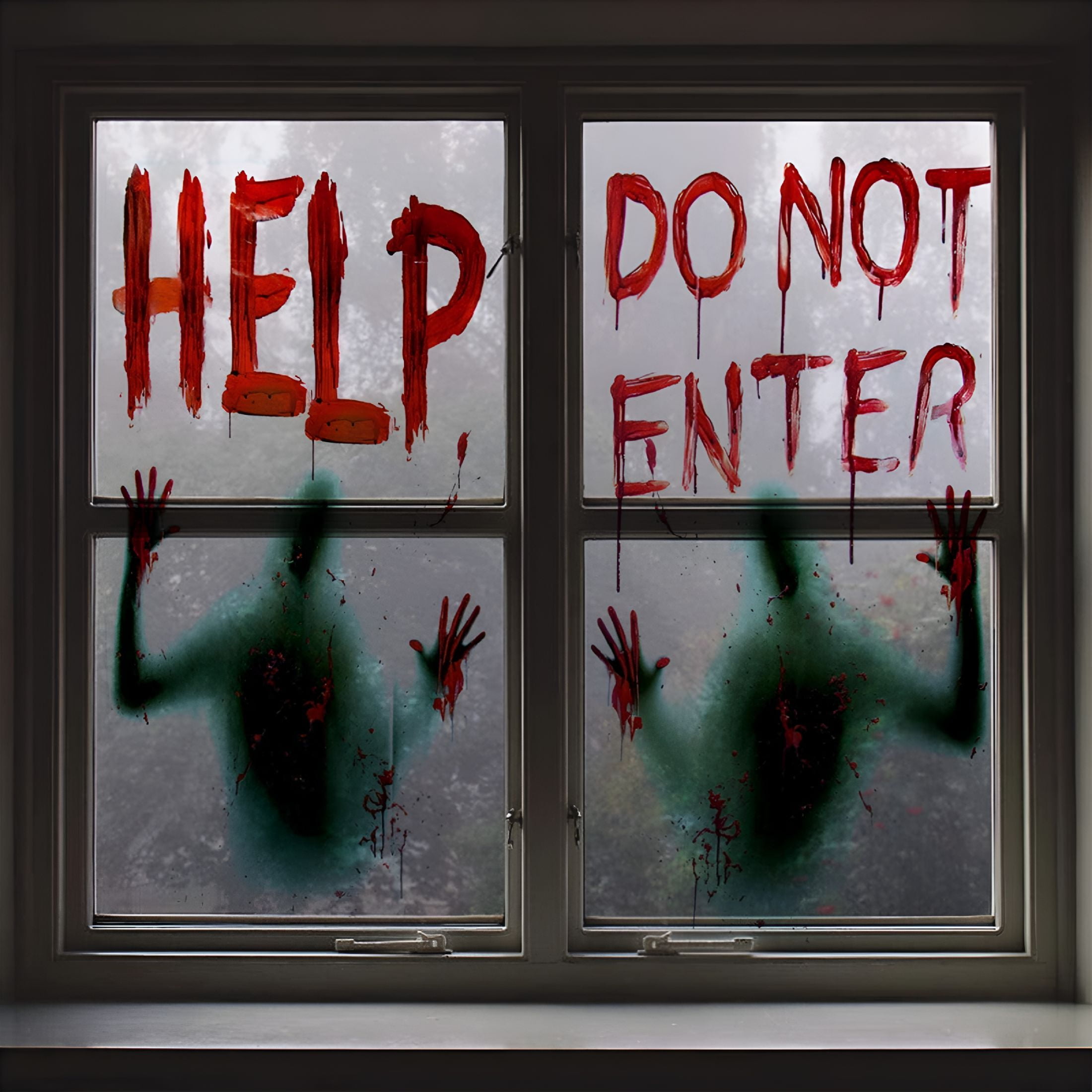 CCOCC Halloween Bloody Zombie Window Clings,“Help! DO NOT Enter ...