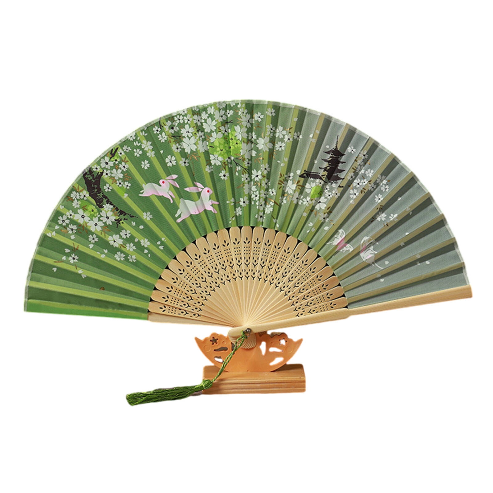 CCOCC Hand Held Flower Fan,Fresh Floral Silk Print Flower Hand Fan ...