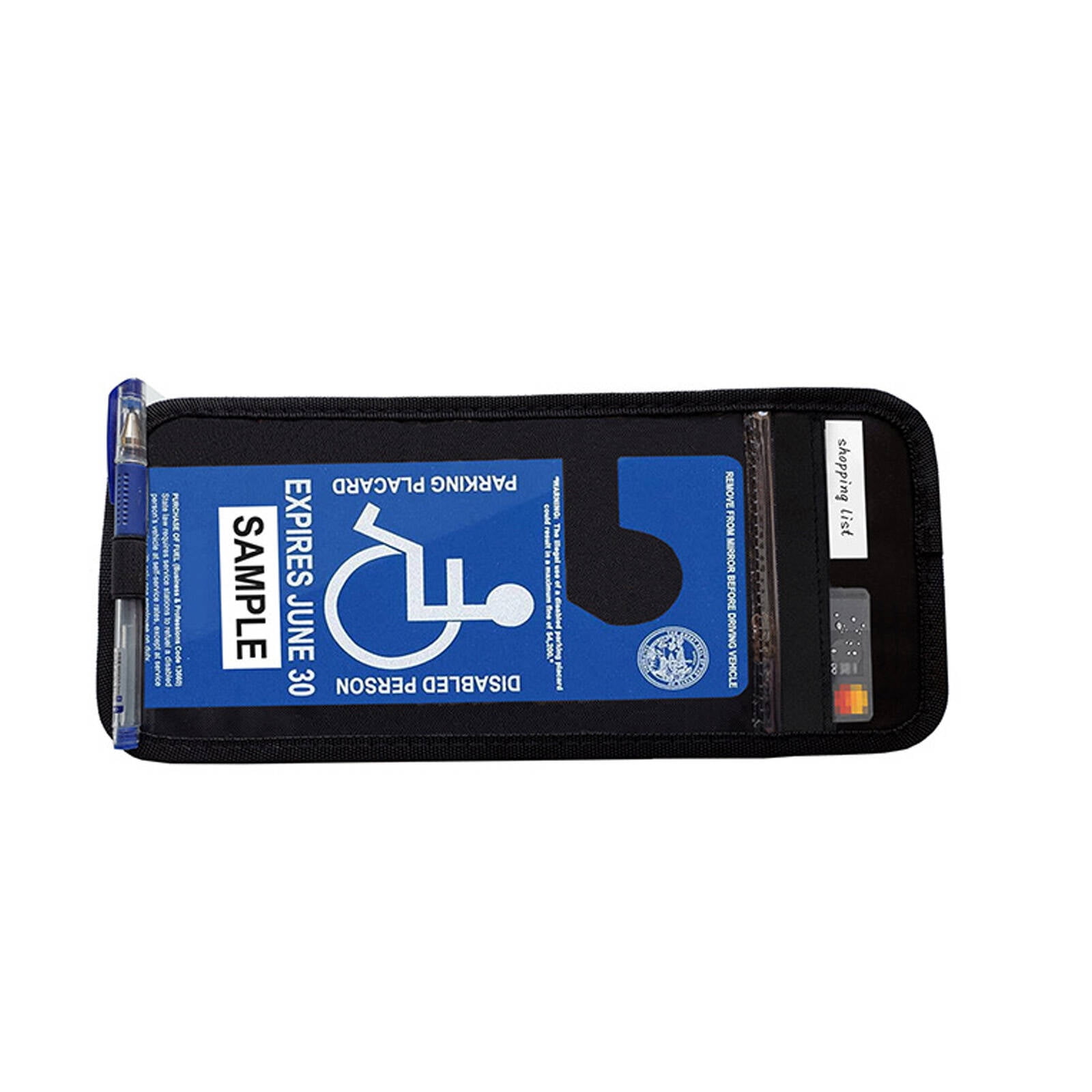 CCOCC Handicap Placard Holder,Large Pocket Design Sign Holder,Elastic Strap Easy Access Storage ...