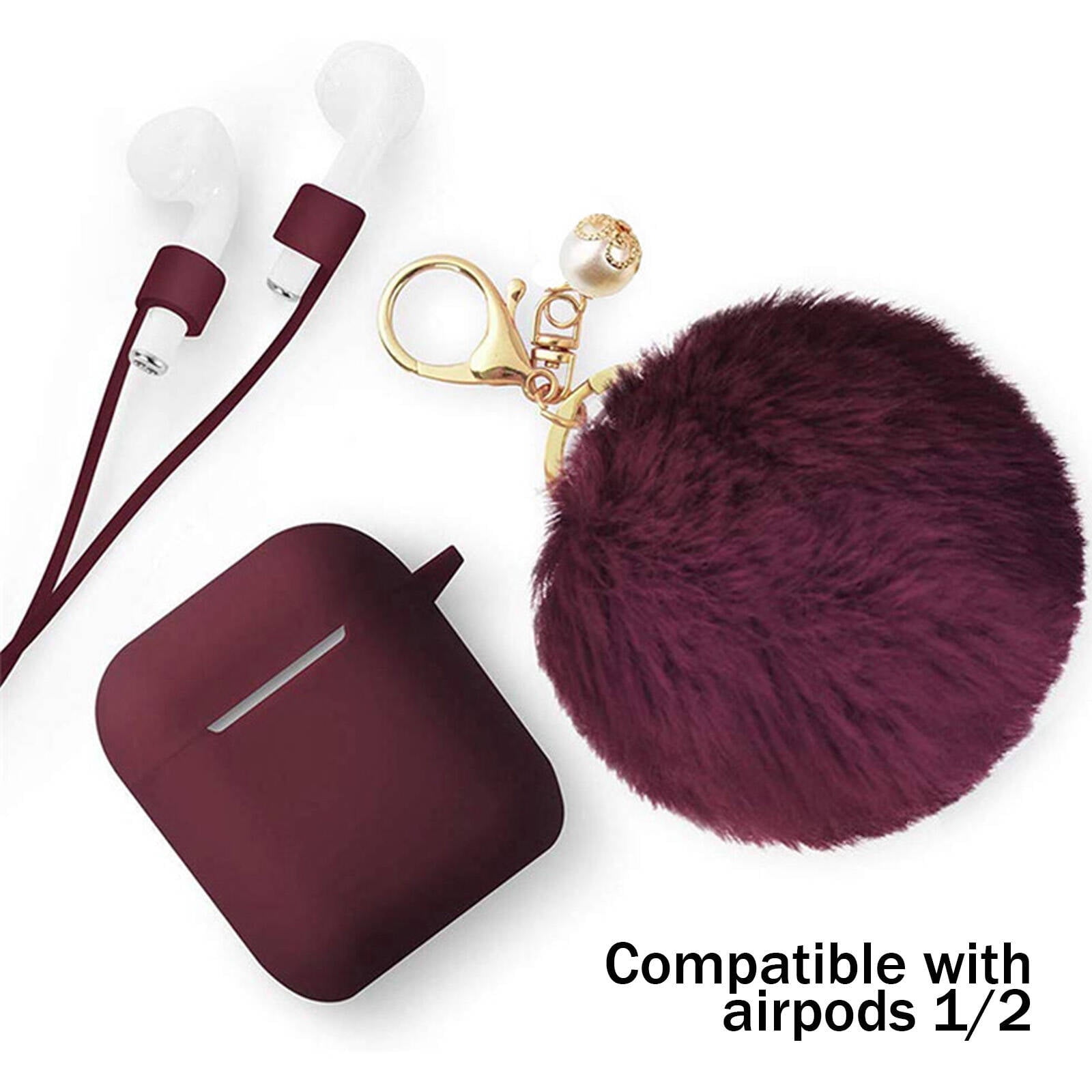 CCOCC Headphone Case,Cute Pom-Pom Keychain Compatible with Air Pod Case ...