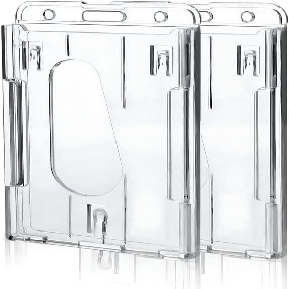 CCOCC Heavy Duty Transparent Thumb Slot Badge & ID Holders,Hard Plastic ...