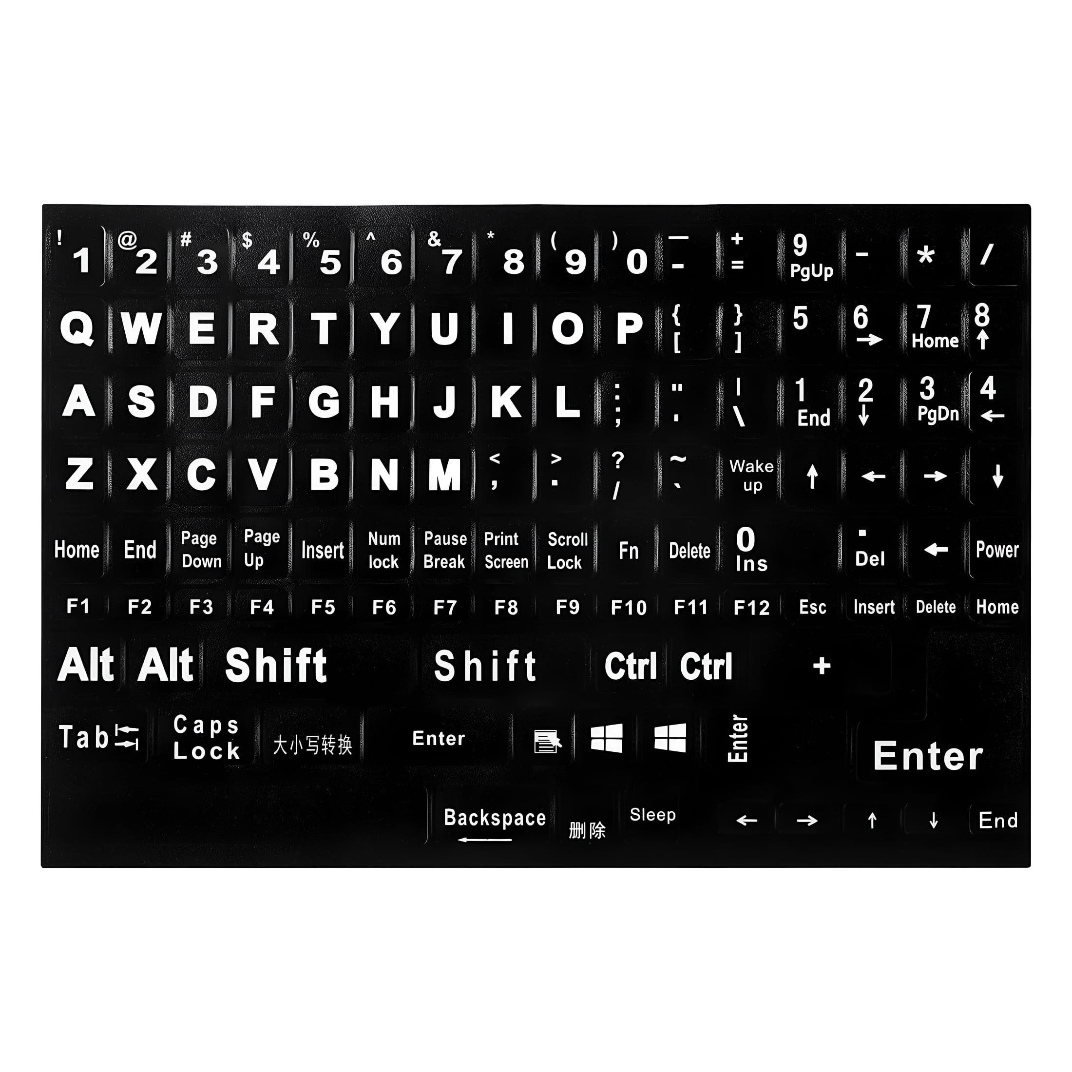 CCOCC Keyboard Stickers,English Keyboard Replacement Sticker with Black ...