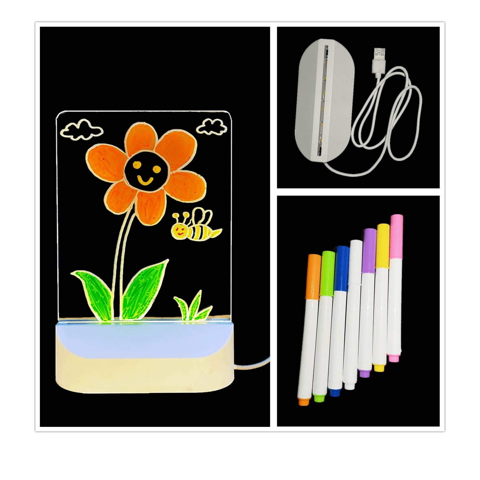 CCOCC Led Acrylic Message Board,Fun Message Board White Board,Important ...