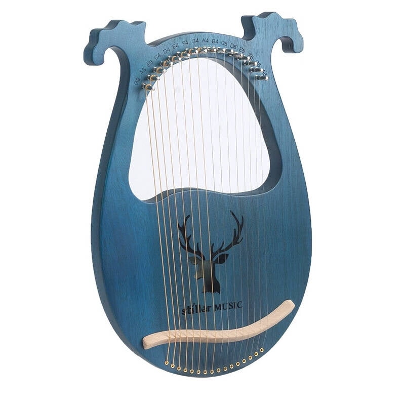 CCOCC Lyre Harp Rich Sound Harp Lightweight Lyre Compact Size Brown ...