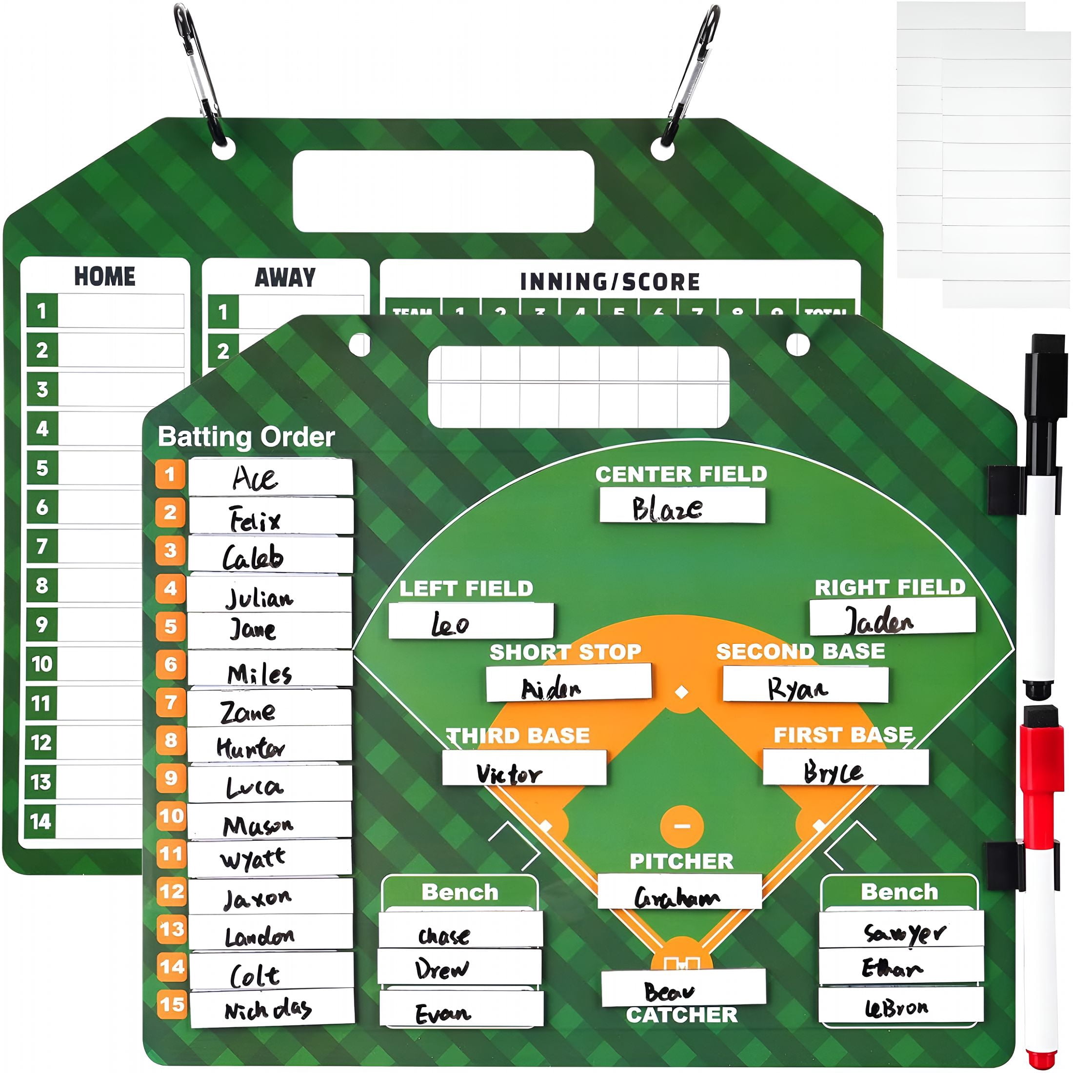 CCOCC Magnetic Baseball Lineup Board with 40 Sheets-Dry Erase Baseball ...