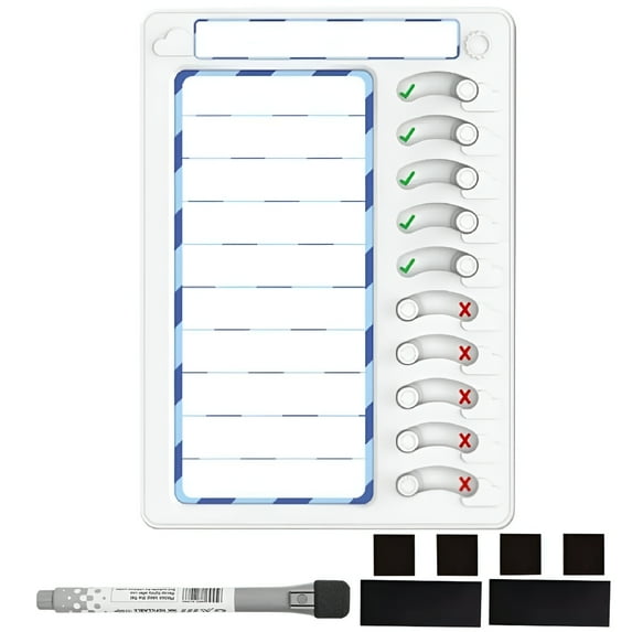 CCOCC Magnetic Checklist Board Dry Erase Chore Chart Sliding Morning ...