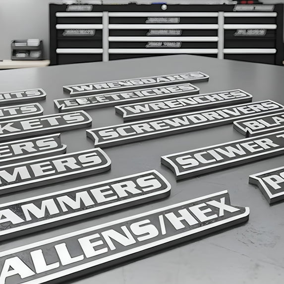 CCOCC Magnetic Toolbox Labels, 12-Pack Reusable Magnet Tags, 3D Printed ...