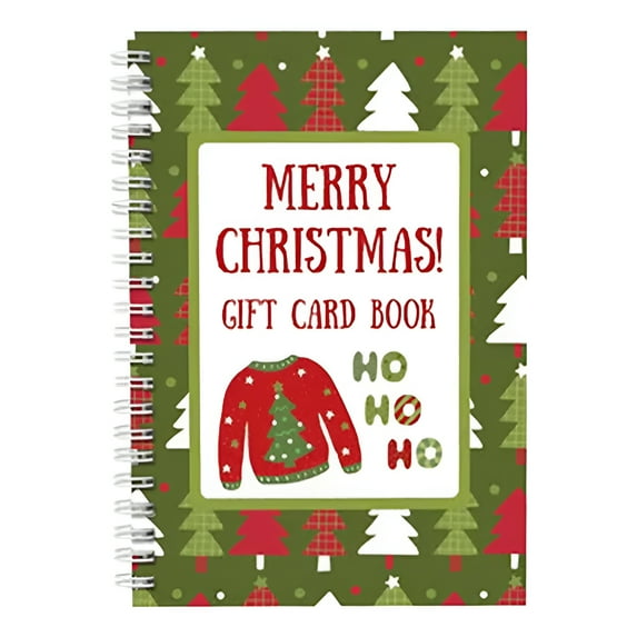 CCOCC Merry Christmas Personalized Gift Card Book 5X7 Spiral-Bound,Diy Holiday Cards Holder for ...