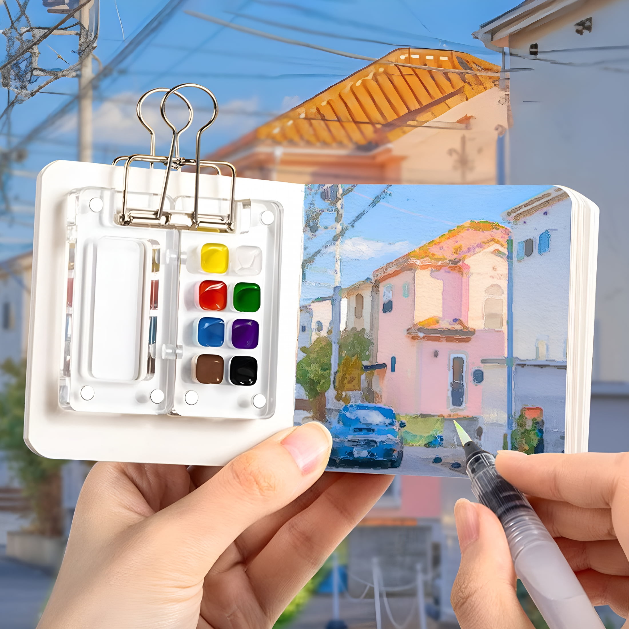 CCOCC Mini Travel Watercolor SetPortable Pocket Painting KitComplete ...