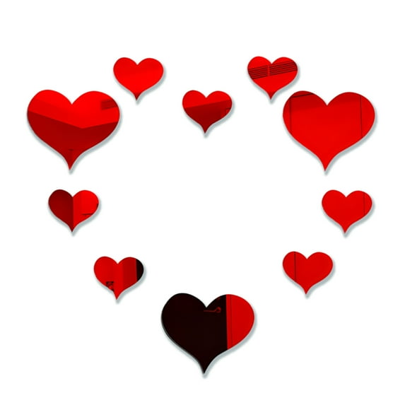 CCOCC Mirror Stickers,Sleek Heart Designs Acrylic Mirror,Reflective ...