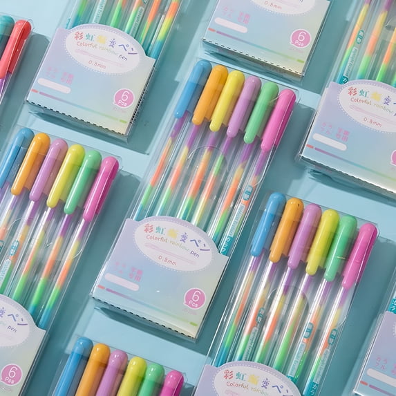 CCOCC Multicolor Gel Pens 6-Pack Color Ballpoint Pens for Class Notes ...