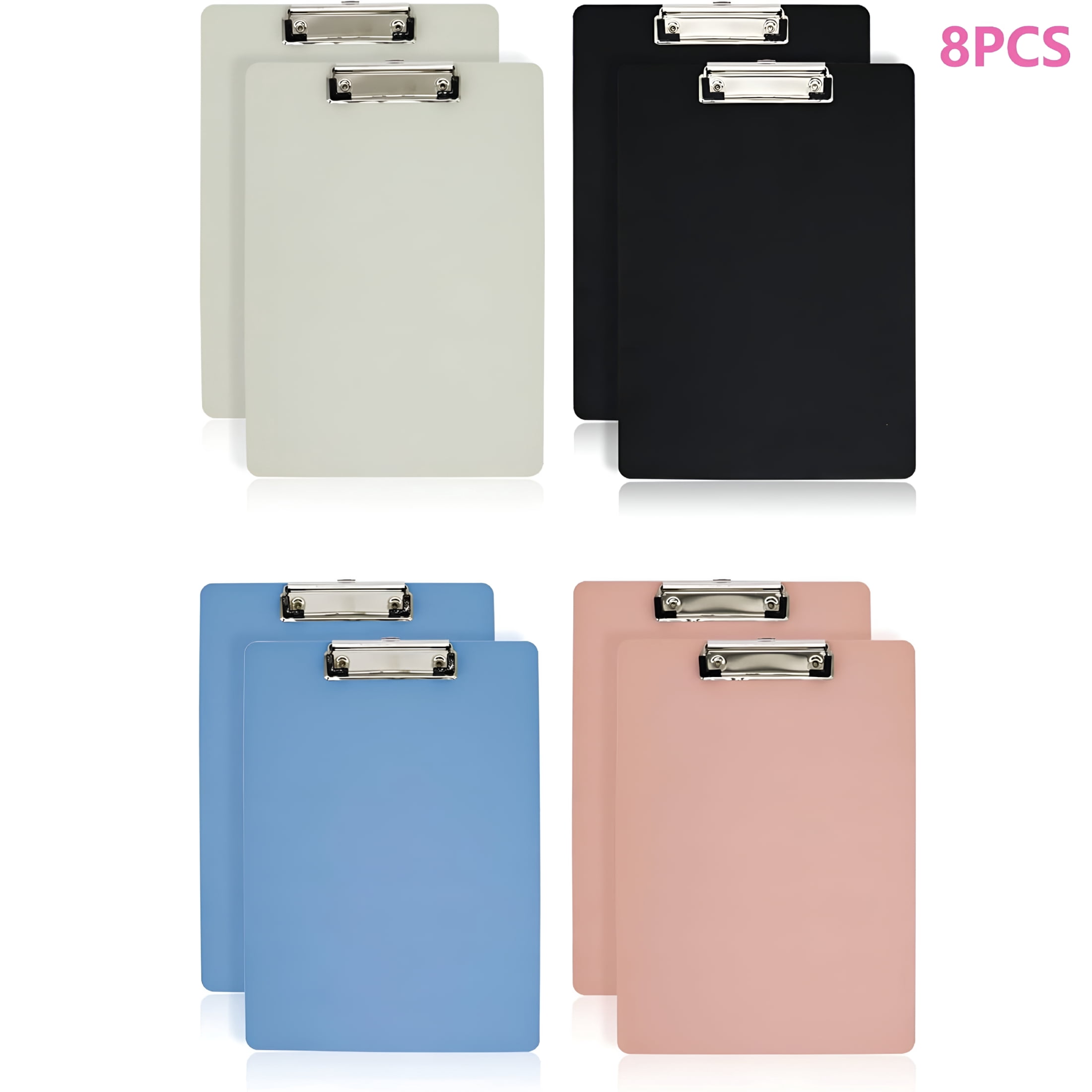 CCOCC Office Plastic Clipboards, 8 Pack Low Profile Assorted Colors ...