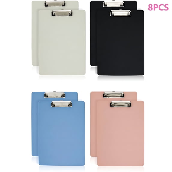 CCOCC Office Plastic Clipboards, 8 Pack Low Profile Assorted Colors ...