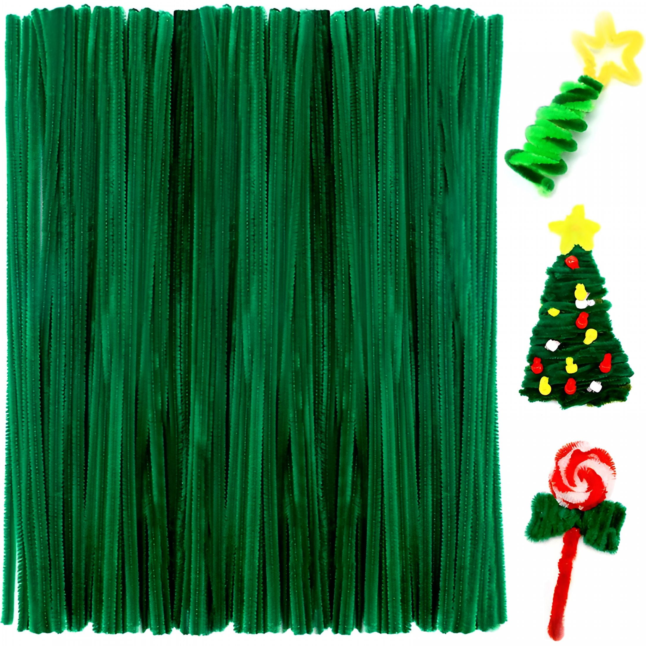 CCOCC Pipe Cleaners for Crafts (200Pcs in Christmas Green),12 Inch Long ...