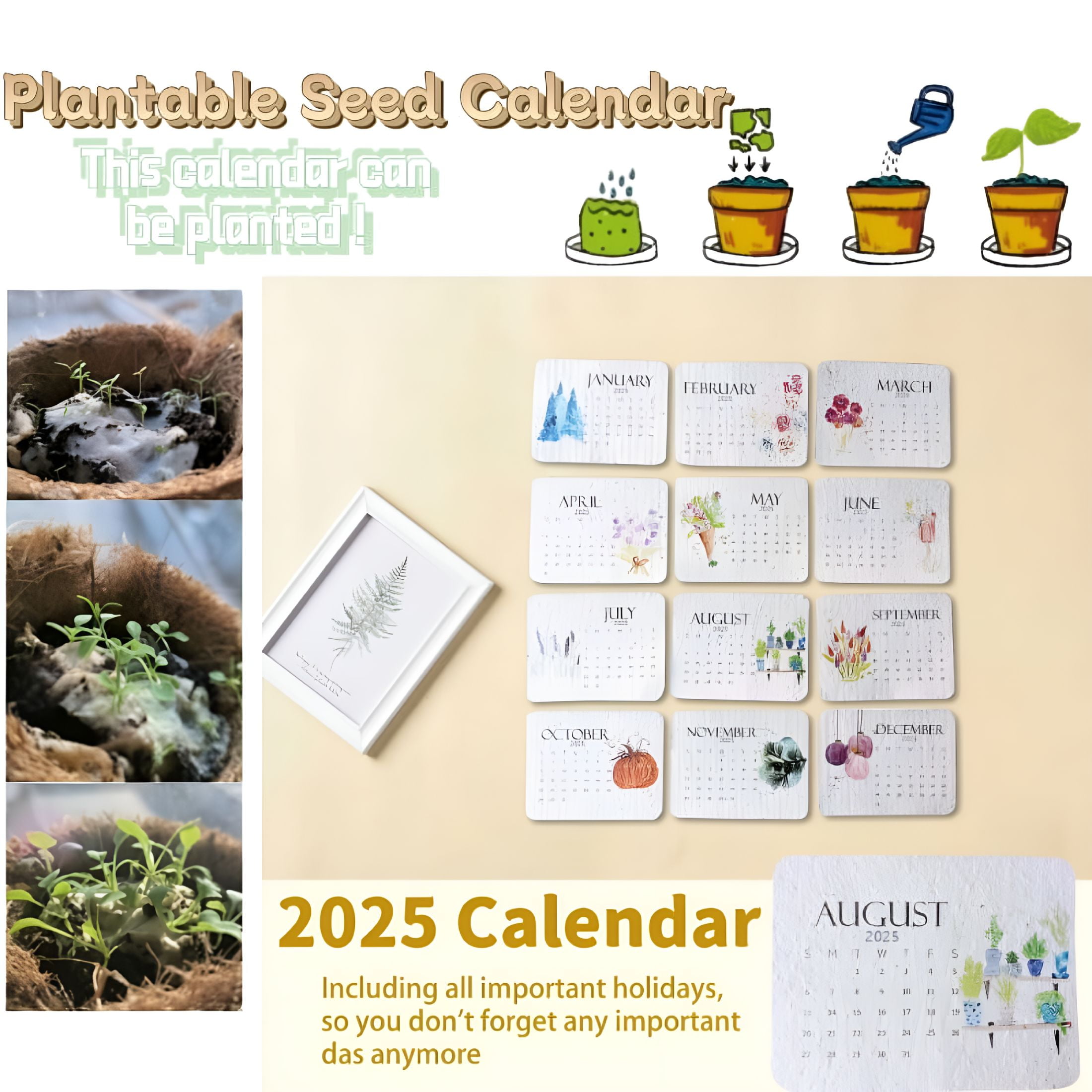 CCOCC Plantable Seed Calendar Ideal Planner 2025,Embedded with Growable ...