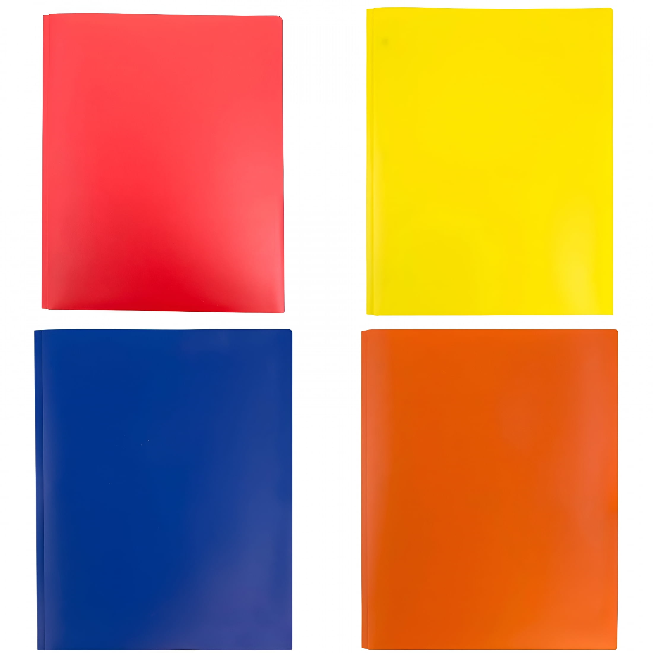 CCOCC Plastic 2 Pocket Folders with 3 Prongs,(4 Pack,Assorted Colors),3 ...