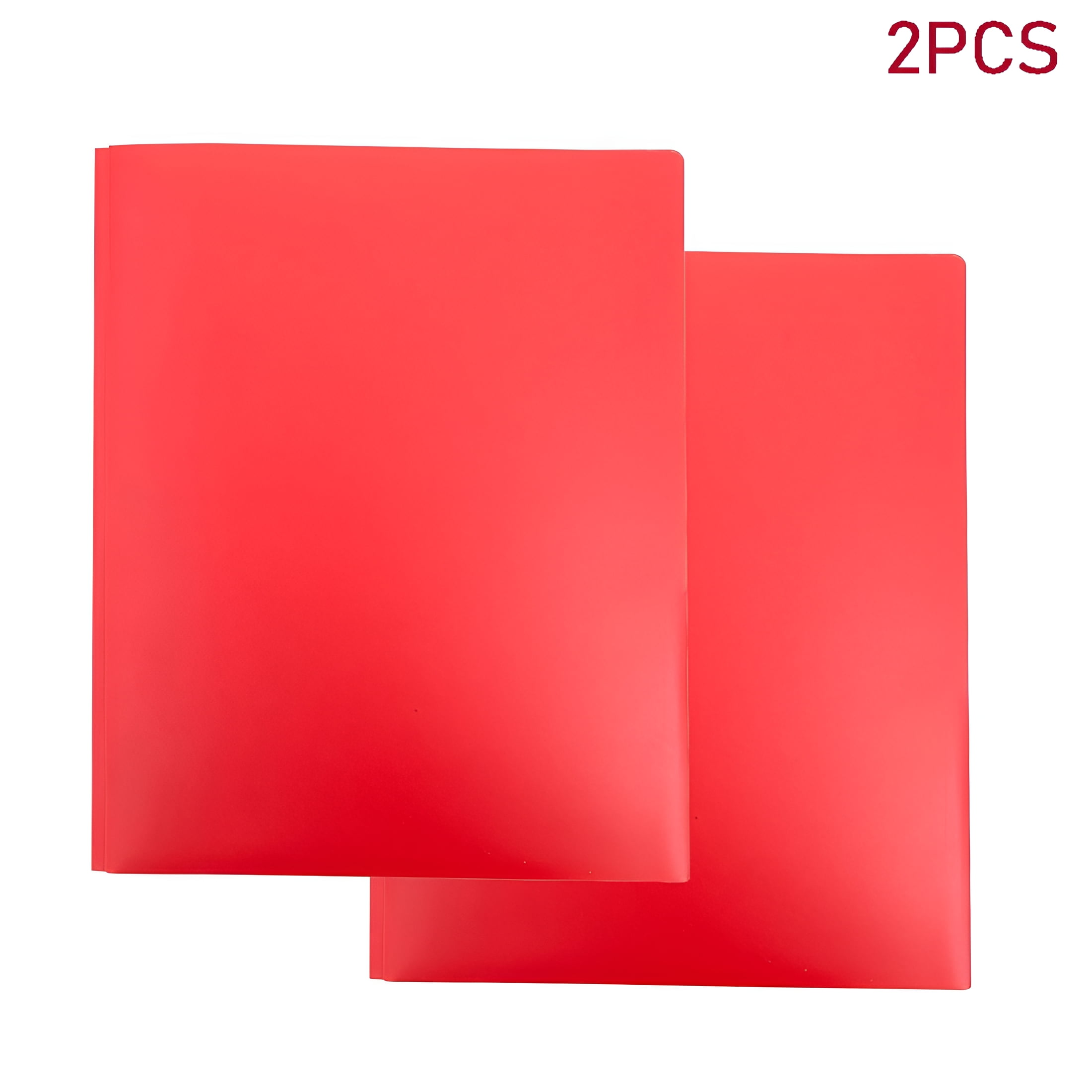 CCOCC Plastic Folders 2 pocket 3 prong,Letter Size Sheets,2/Pack Red ...