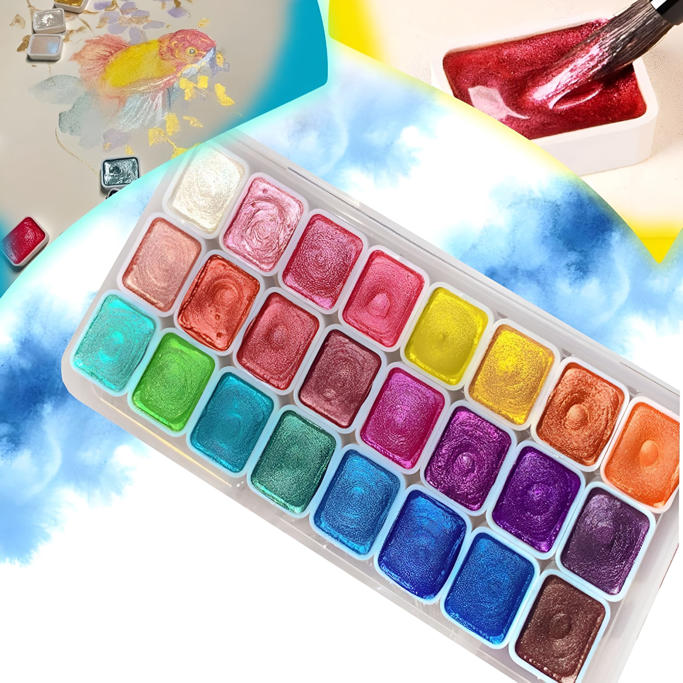 CCOCC Powder Mineral Pearl Pigment Art Watercolor,Shifting Watercolor ...