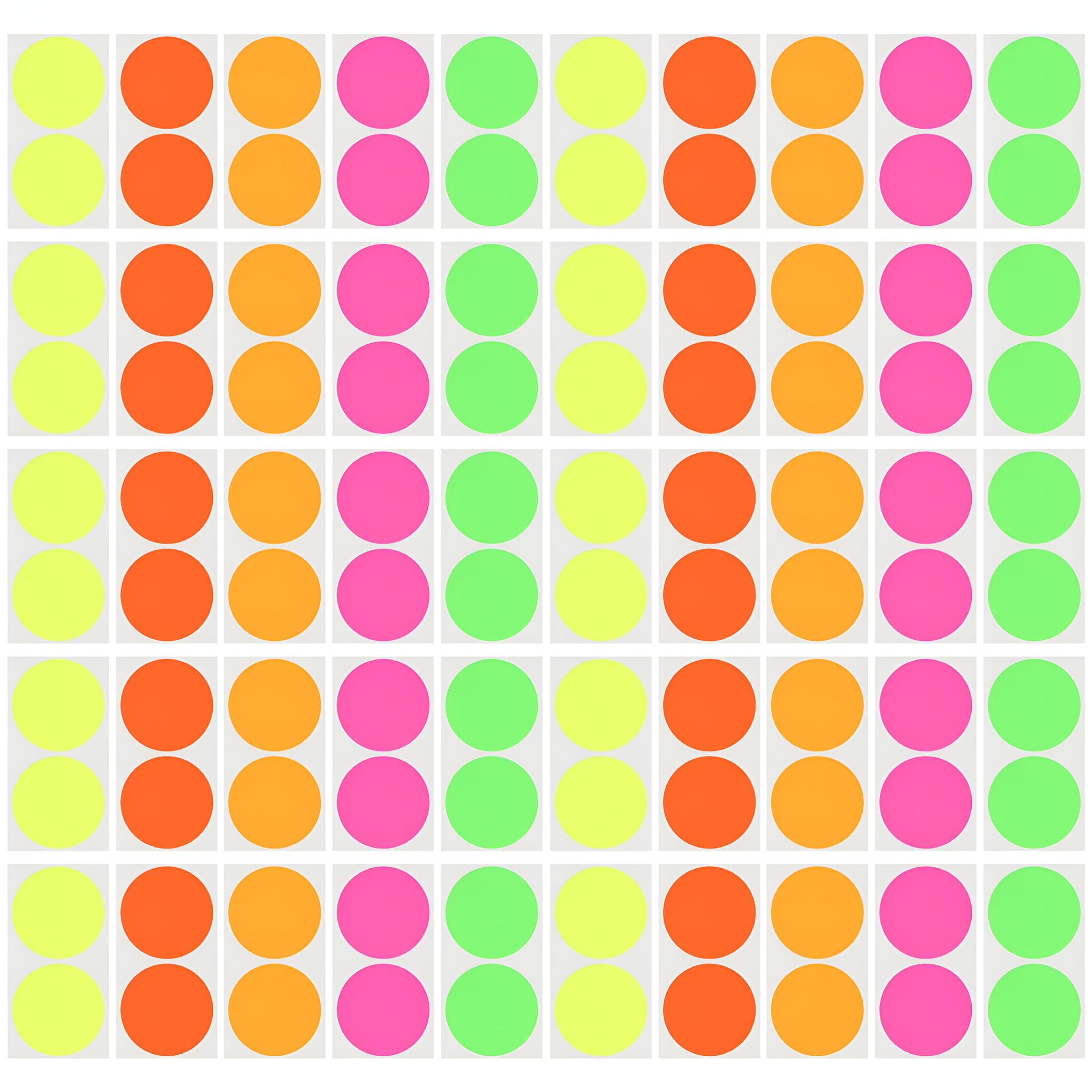 CCOCC Round Color Coding Circle Dot Sticker Labels Fluorescent Dot ...