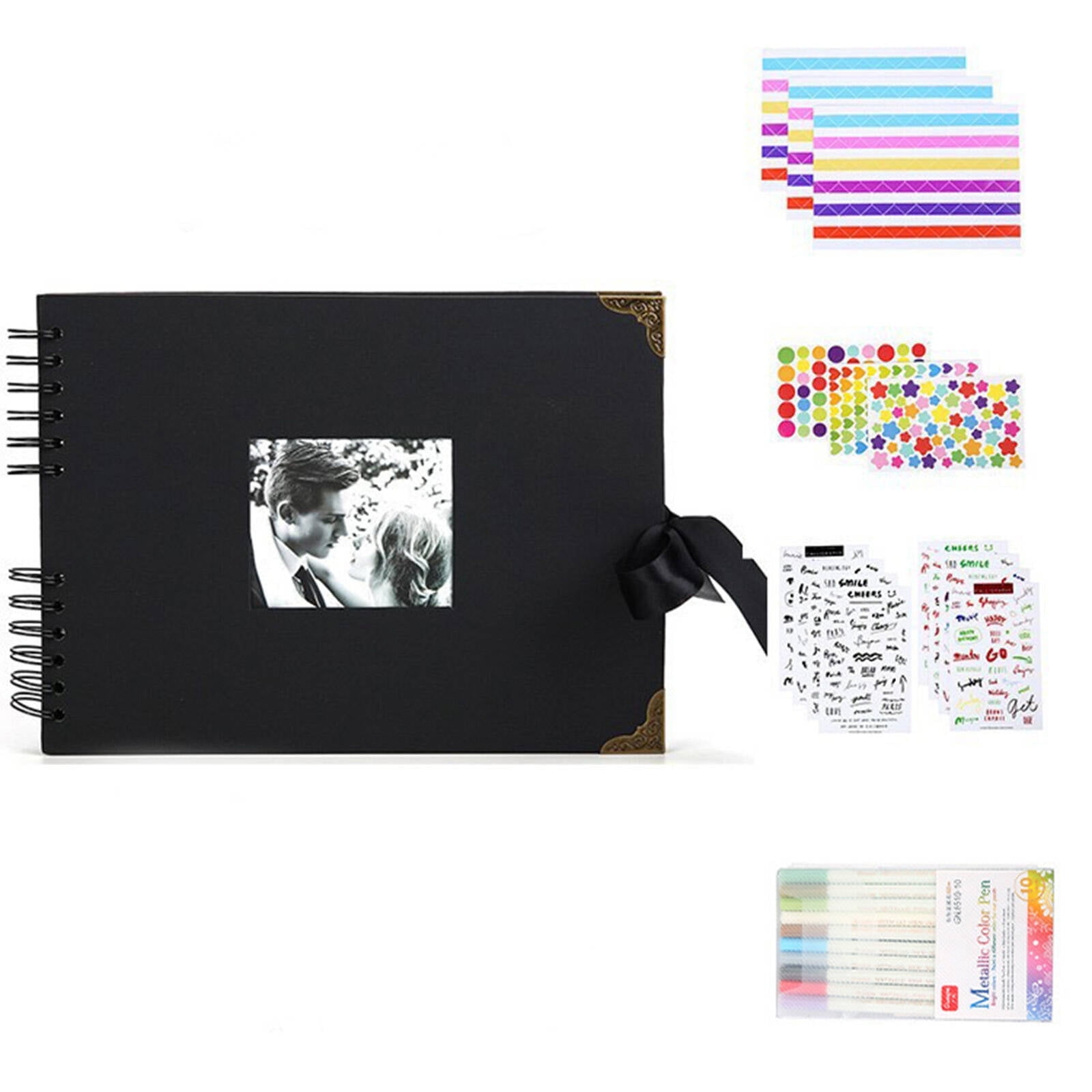 CCOCC Scrapbook,Creative Black Card Scrapbook Album,Functional Metal ...