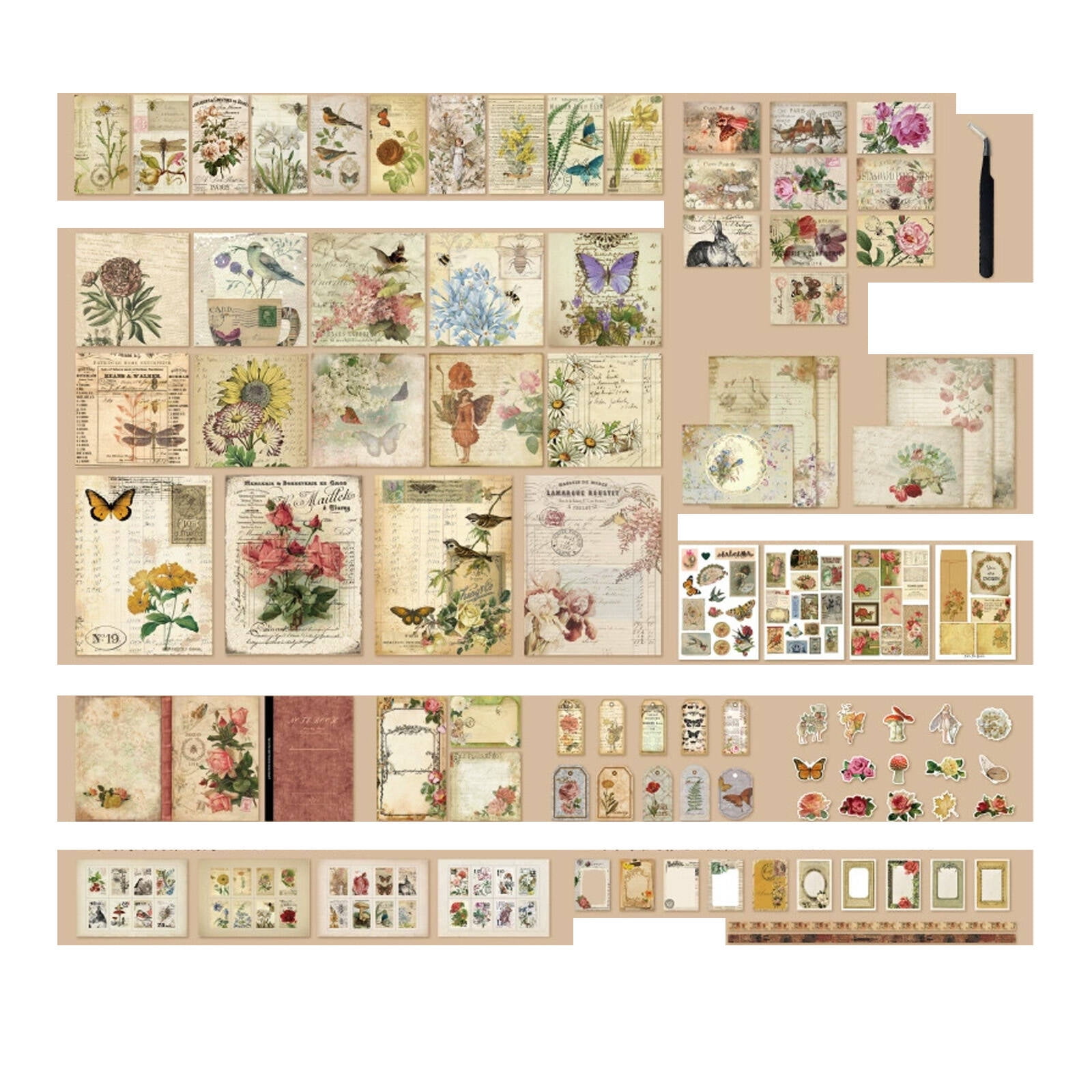 CCOCC Scrapbook Kit,Nostalgic Sticker Collection Vintage Stickers ...