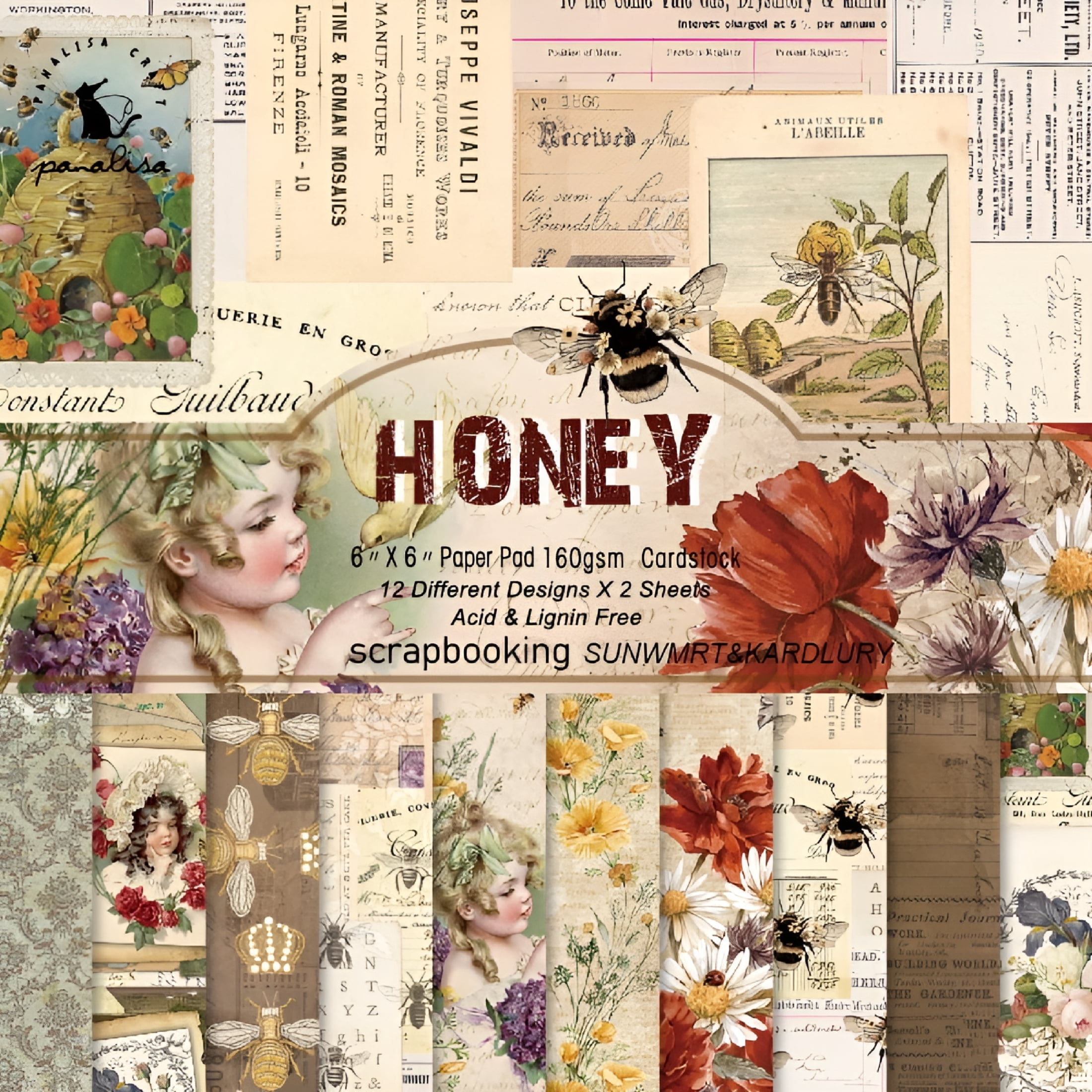 CCOCC Scrapbook Paper, 6x6 Inch 24 Sheet Single Sided Scrapbooking ...