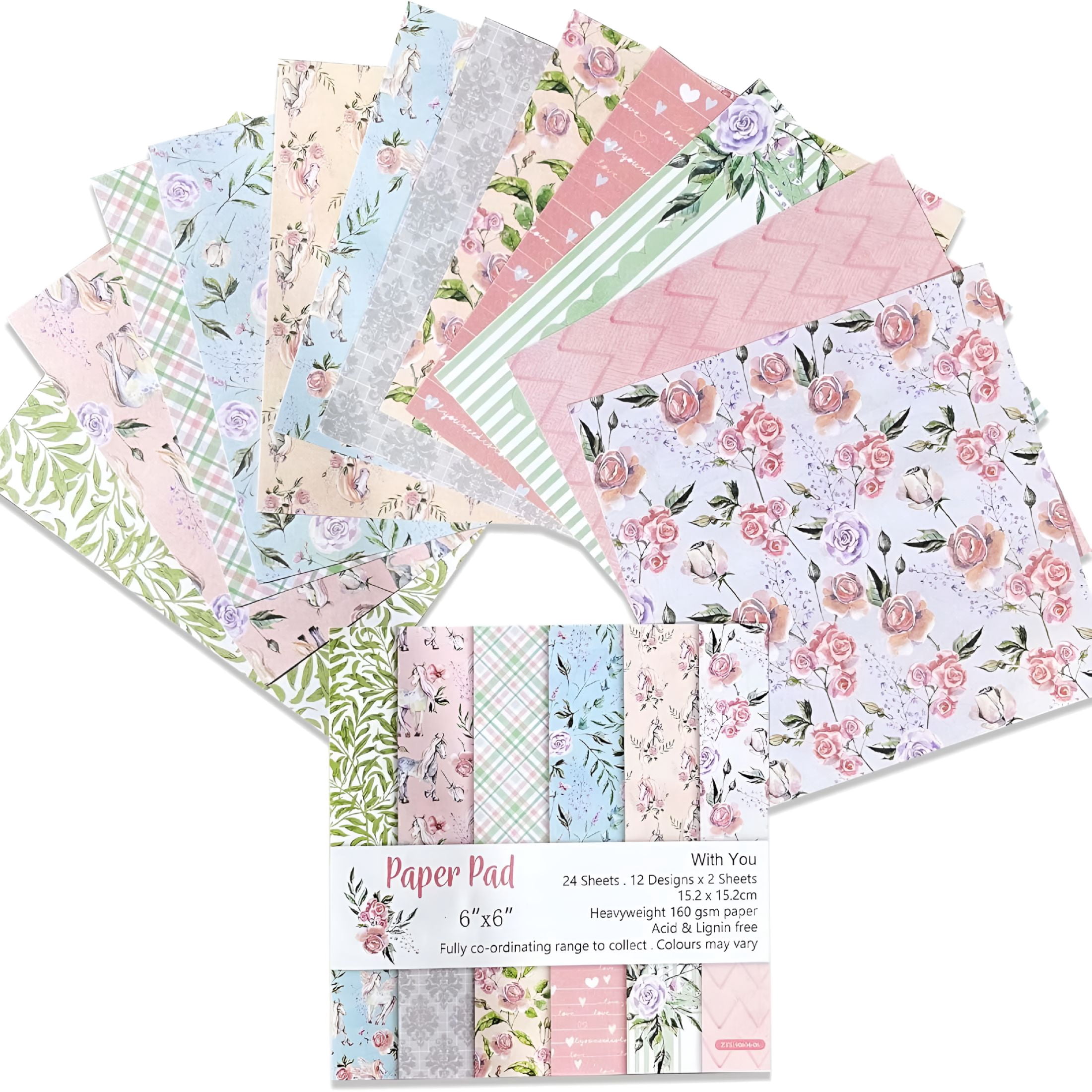 CCOCC Scrapbook Paper,Craft Scrapbooking Paper Pad,6x6in 24 Sheets ...