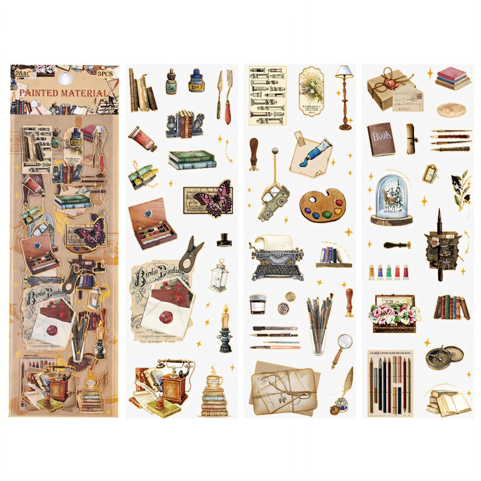 CCOCC 3Pcs Scrapbook Stickers,Collage Projects Vintage Stickers,Sticker ...