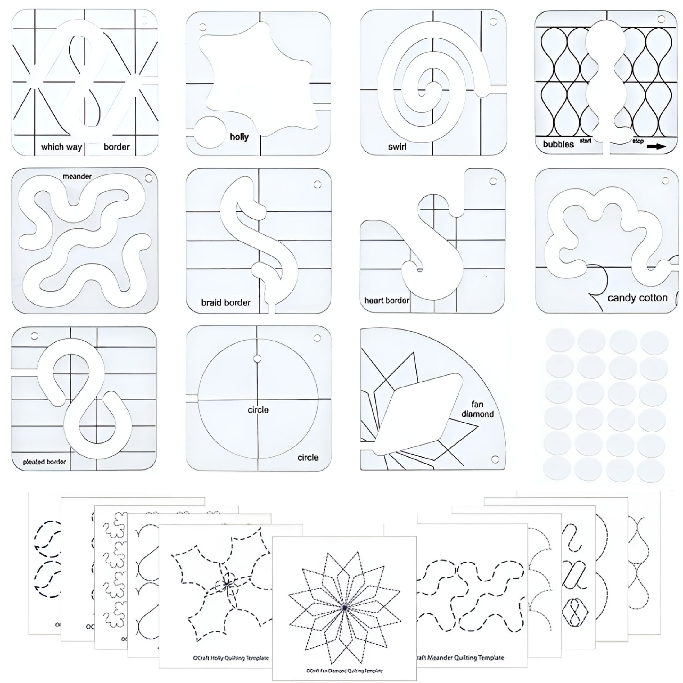 CCOCC Sewing Patterns Templates,11 Pcs Acrylic Templates,Quilting ...