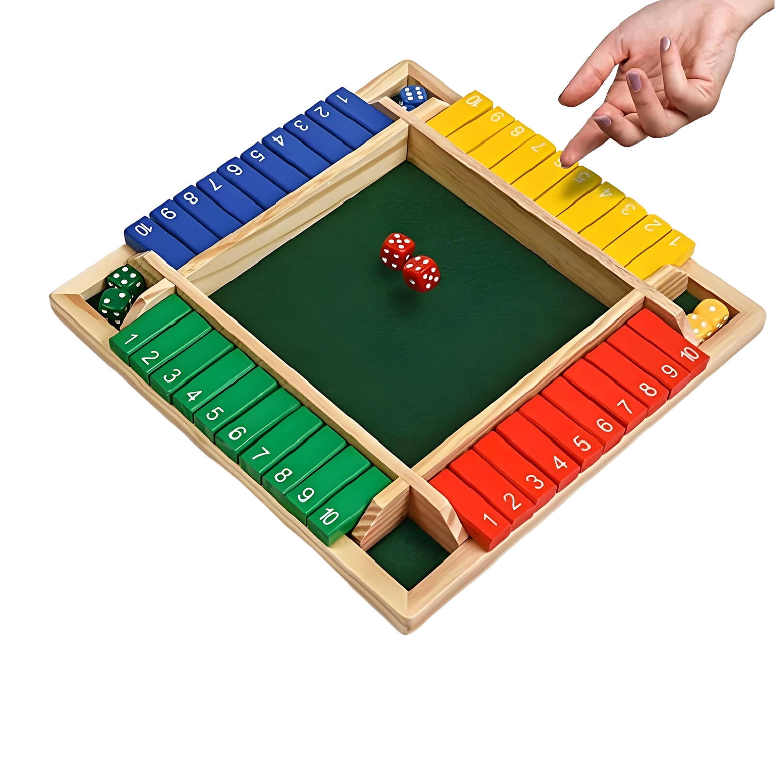 CCOCC Shut the Box Game,Wooden Puzzle Game Shut the Box Game 4 Player ...