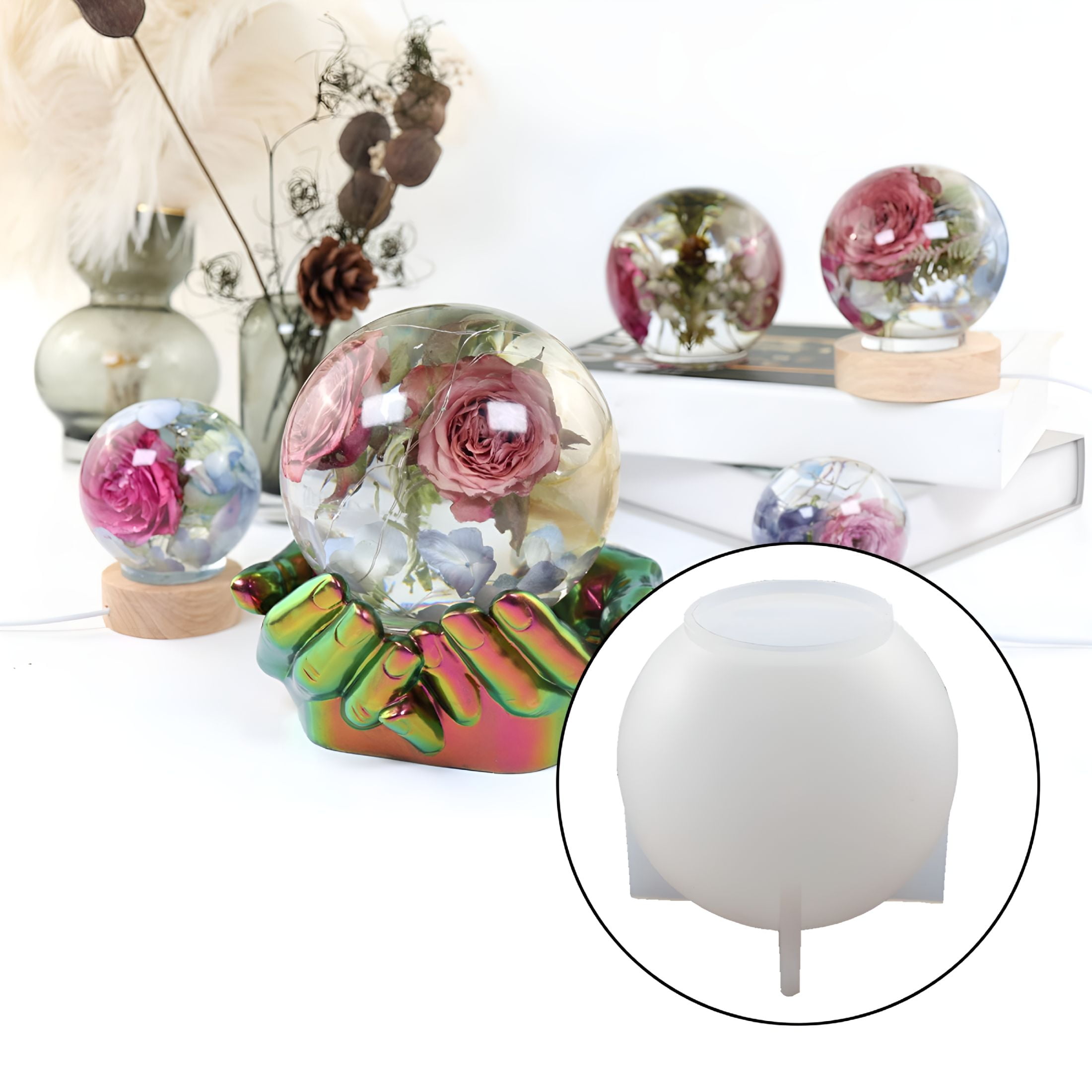CCOCC Sphere Resin Molds,3D Ball Shapes Silicone Molds for Resin ...