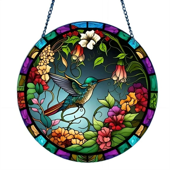 CCOCC Stained Glass Lively Expression Stained Glass Window Hanging ...