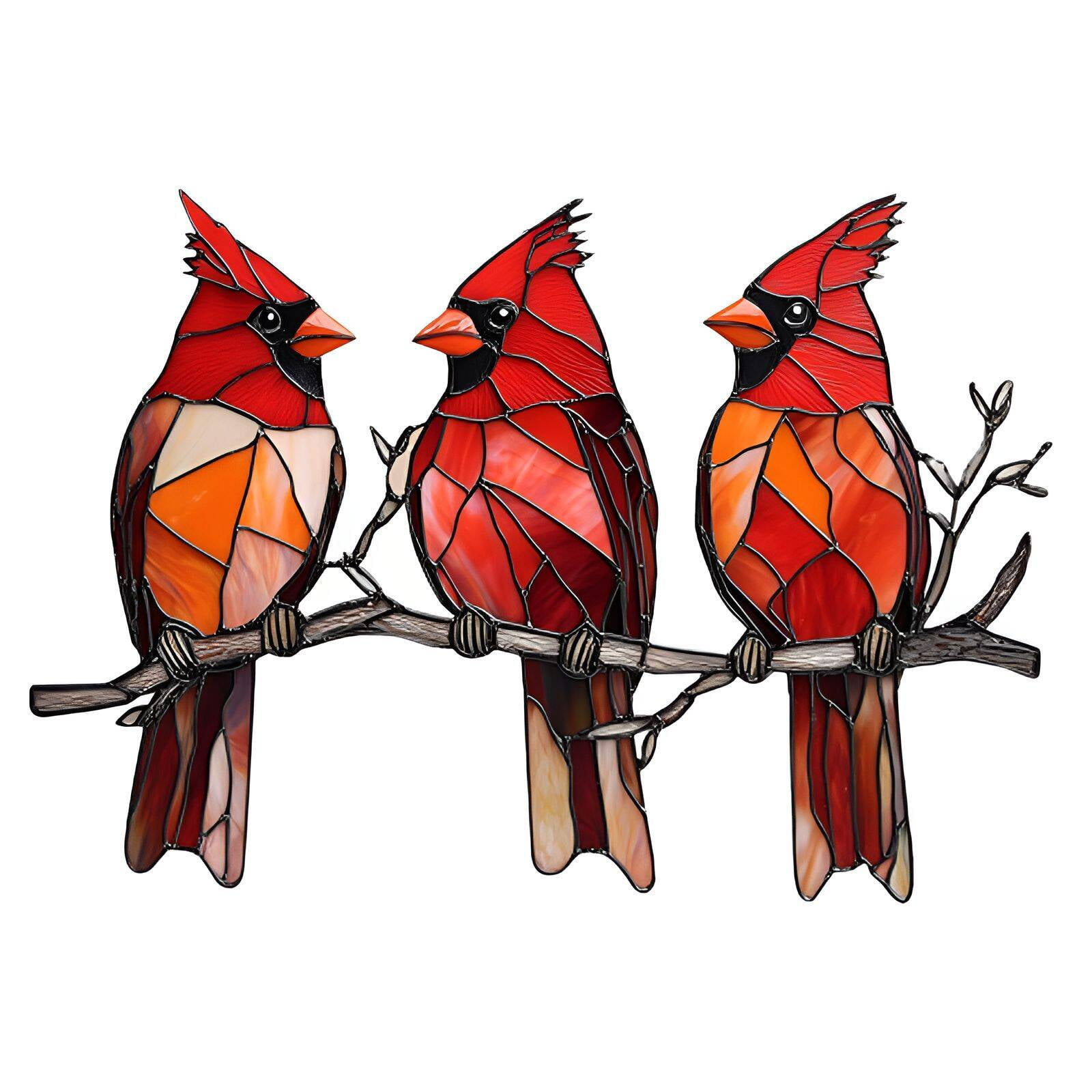 CCOCC Stained Glass,Red Bird Design Stained Glass Supplies,Sunlight ...