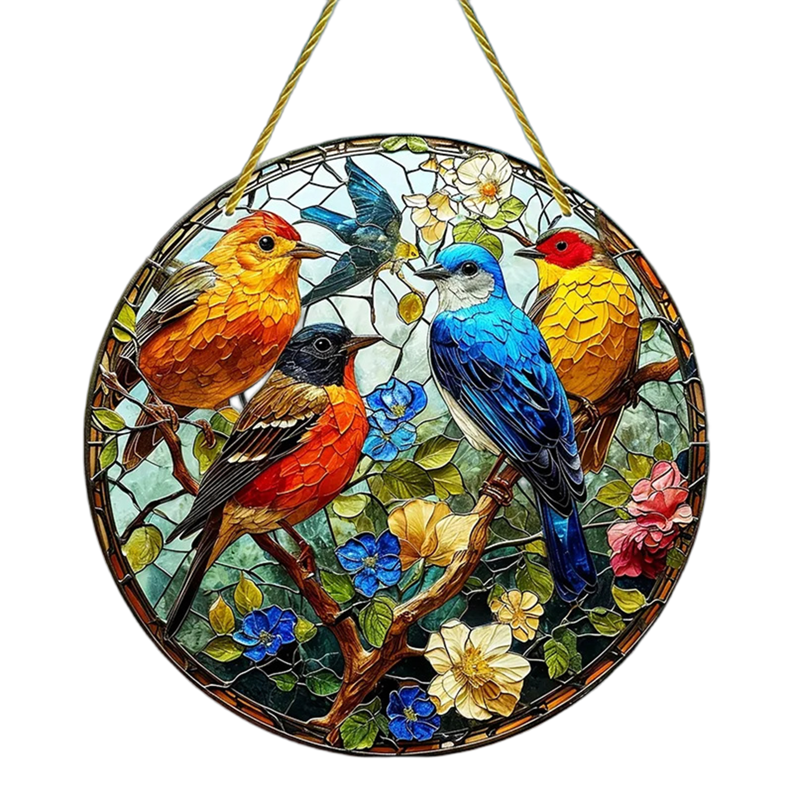 CCOCC Stained Glass Solid Acrylic Material Stained Glass Window Hanging ...