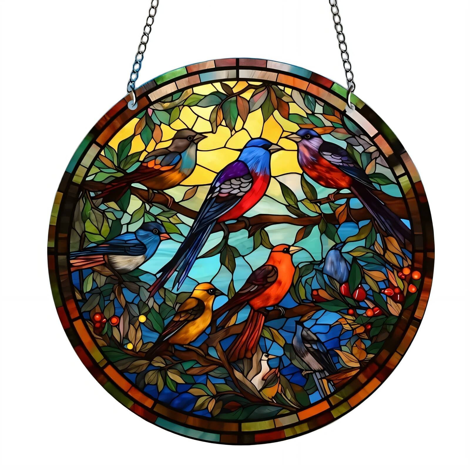 CCOCC Stained Glass Unique Design Stained Glass Window Hanging ...