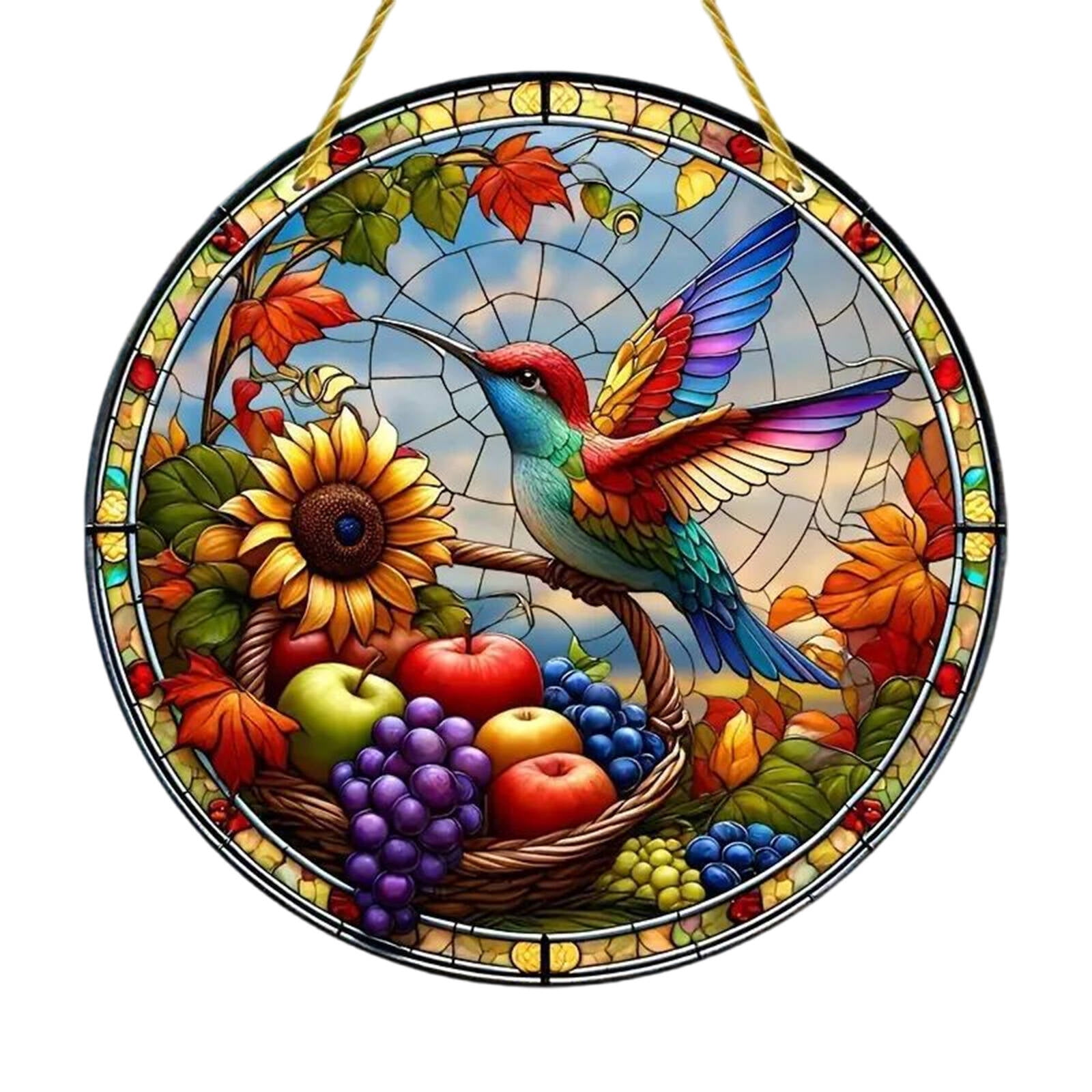 CCOCC Stained Glass Window Hanging,Mirror Visual Layering Sun Catcher ...