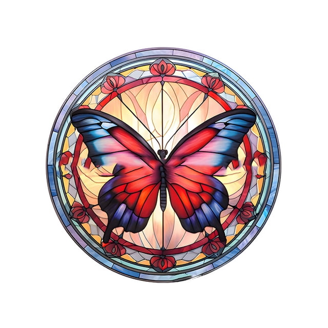 CCOCC Stained Glass Window Hanging,Unique Nature Inspired Design Sun ...