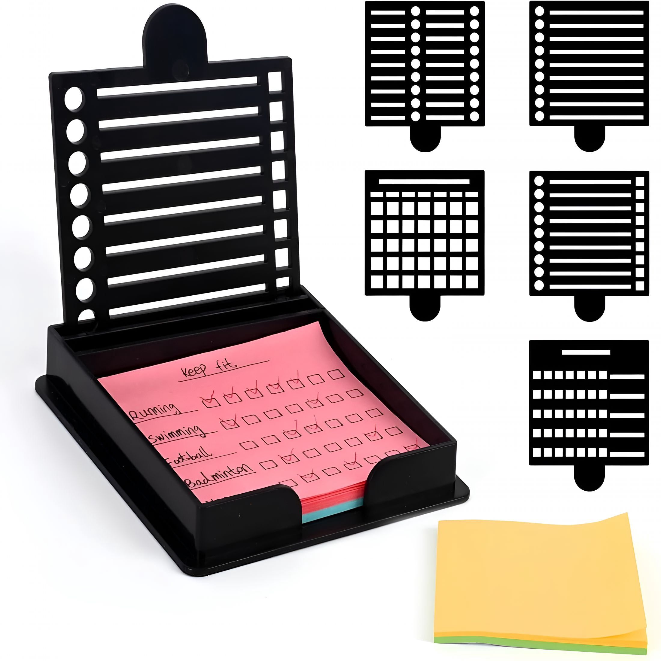 CCOCC Sticky Note Holder, 3X3 Sticky Note Stencil Dispenser with ...