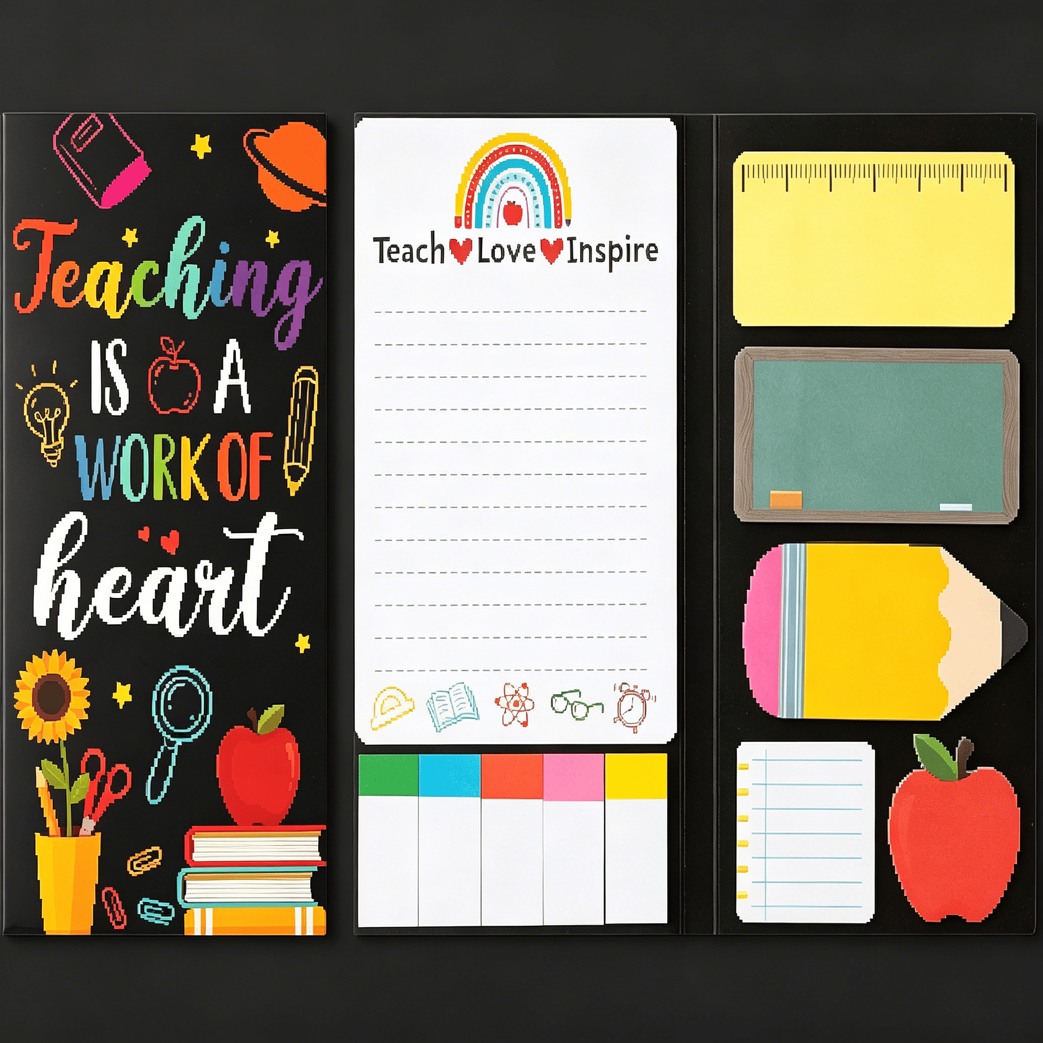 CCOCC Sticky Notes Set – 250 Sheets Pencil&Shaped Self-Stick Memo Pads ...