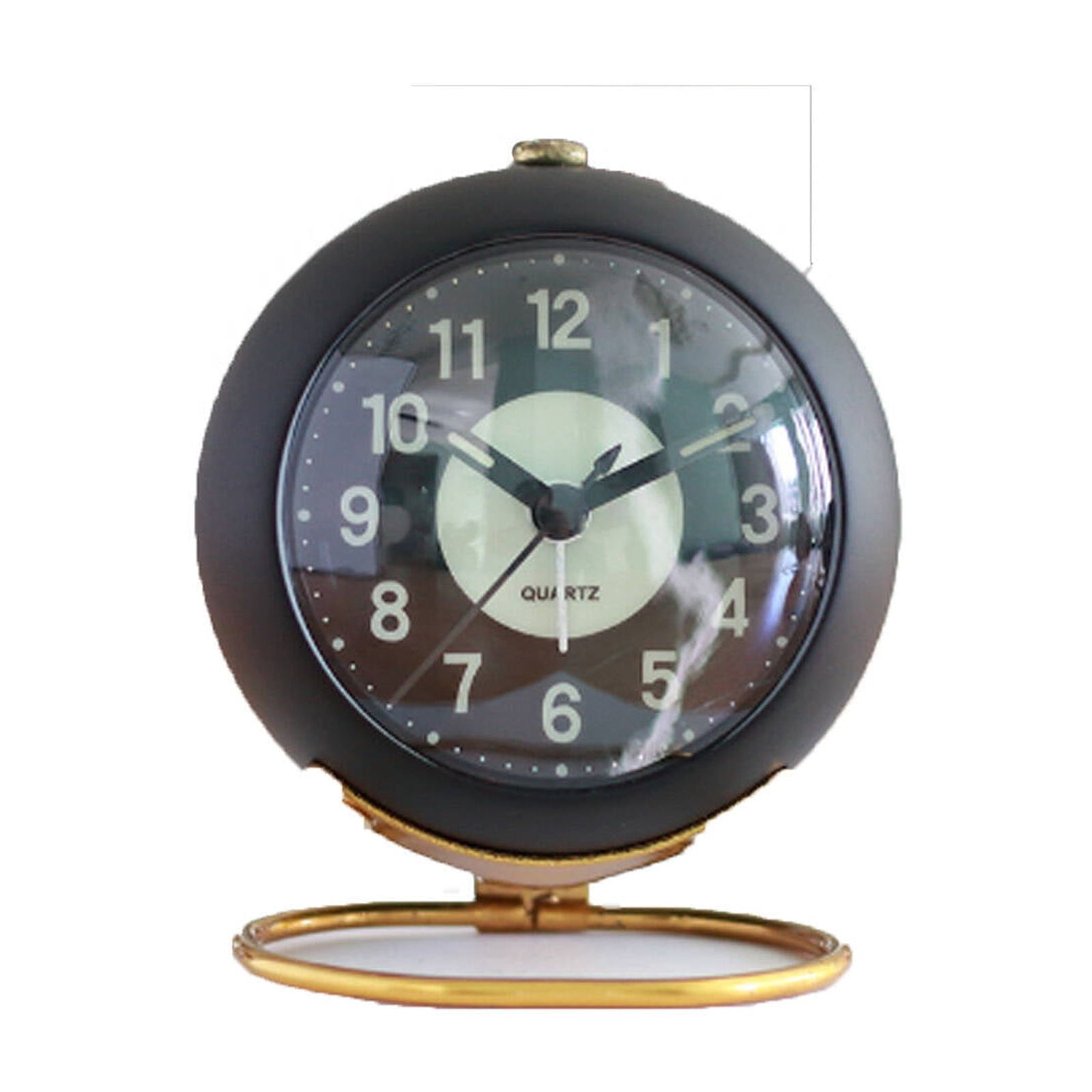 CCOCC Tabletop Clock,Minimalist Arched Glass Table Clock,Gold-Accented ...