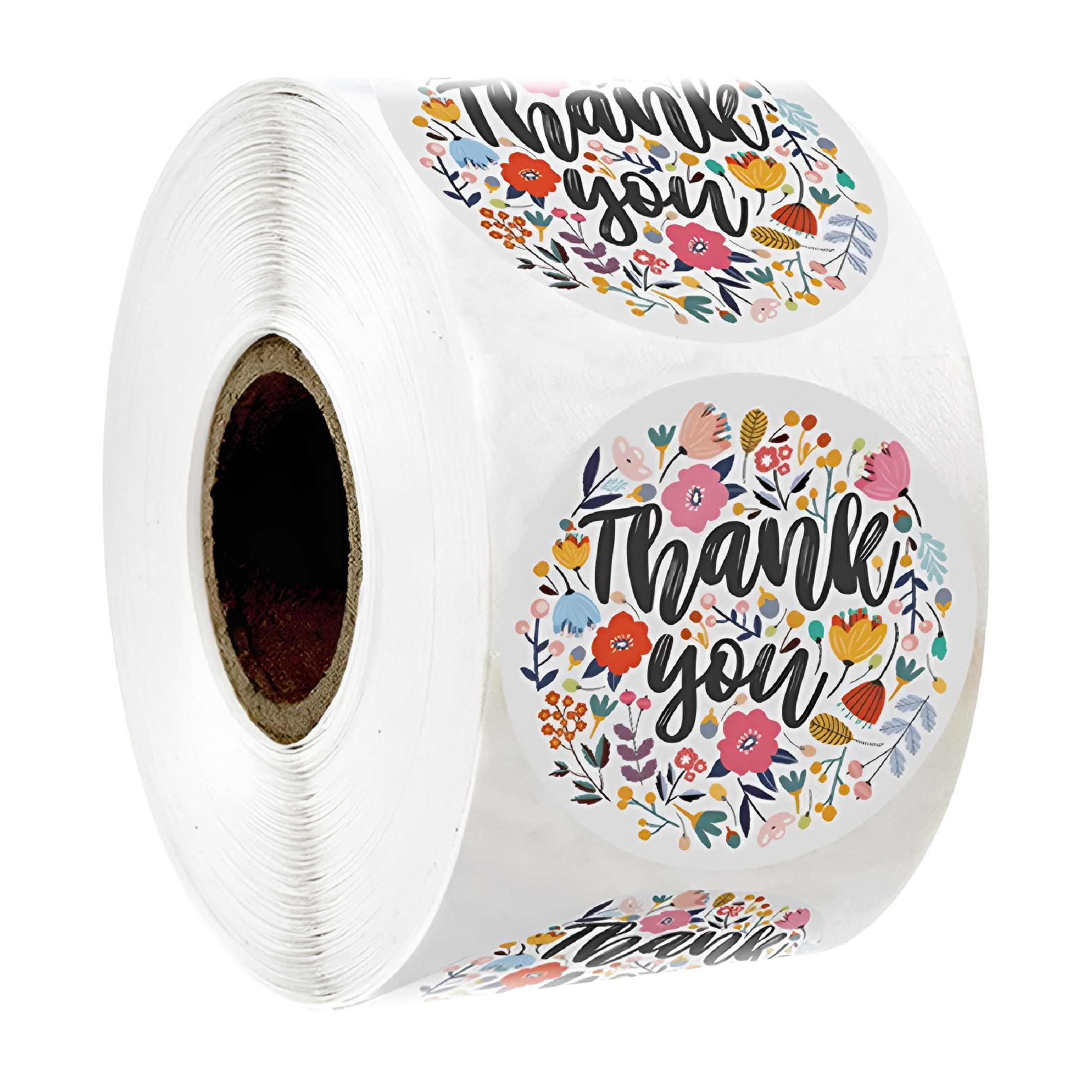 CCOCC Thank You Label 500Pcs Roll-packed Flower Tag Stickers 'Thank You ...