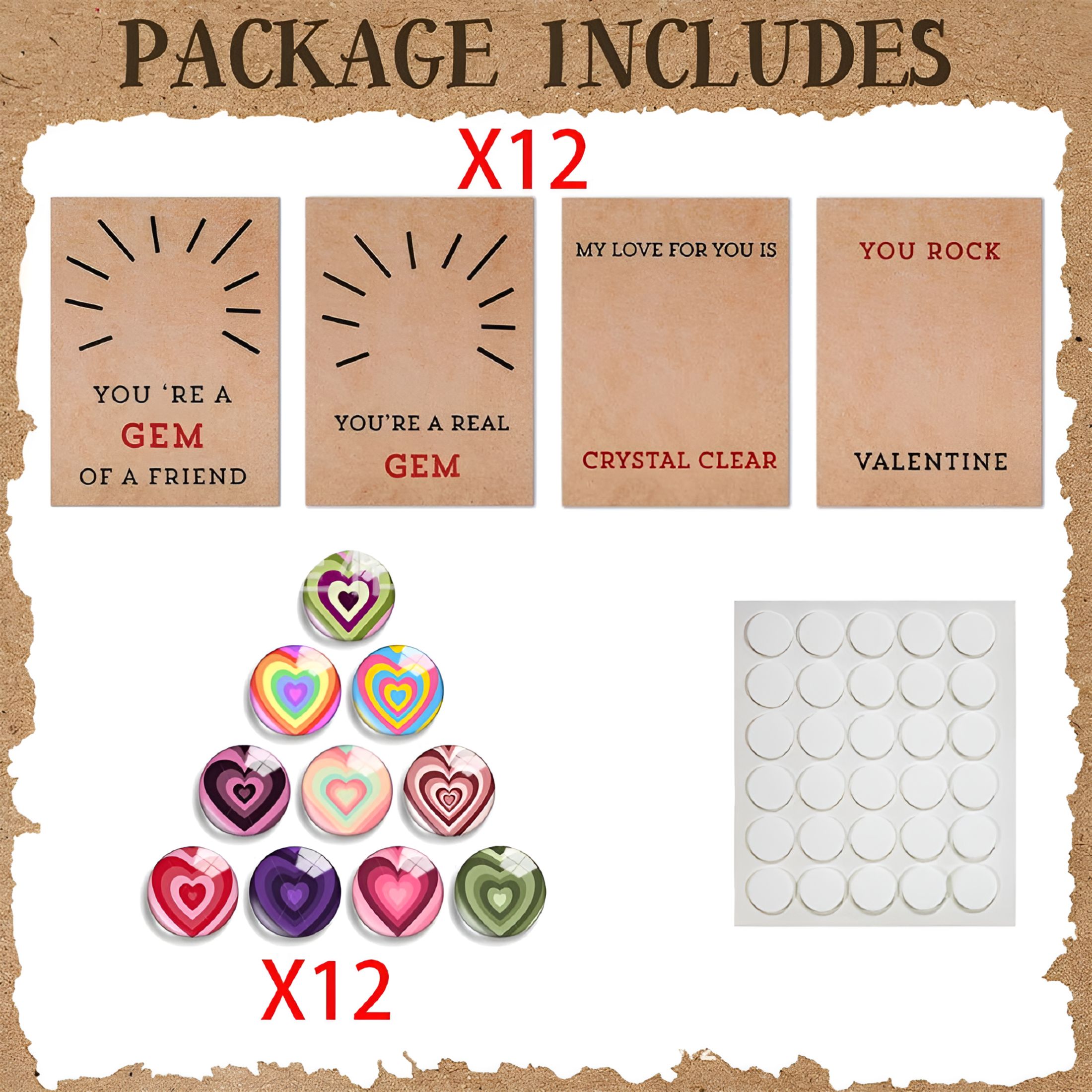 CCOCC Valentine's Day Gifts for Kids - 12 Pack Valentines Cards with ...
