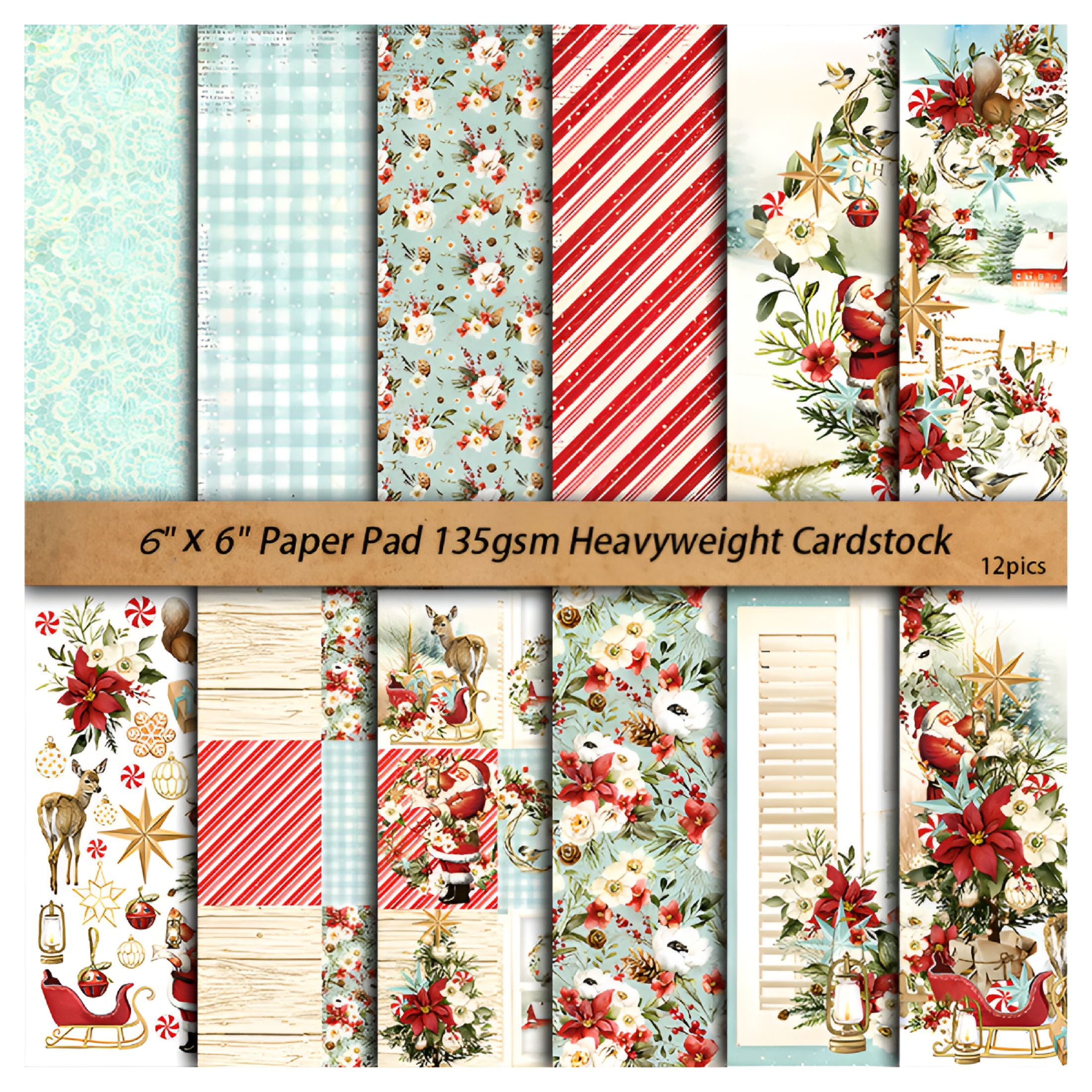 CCOCC Vintage Scrapbook Craft Paper Kit,Decorative Craft Paper Pattern ...