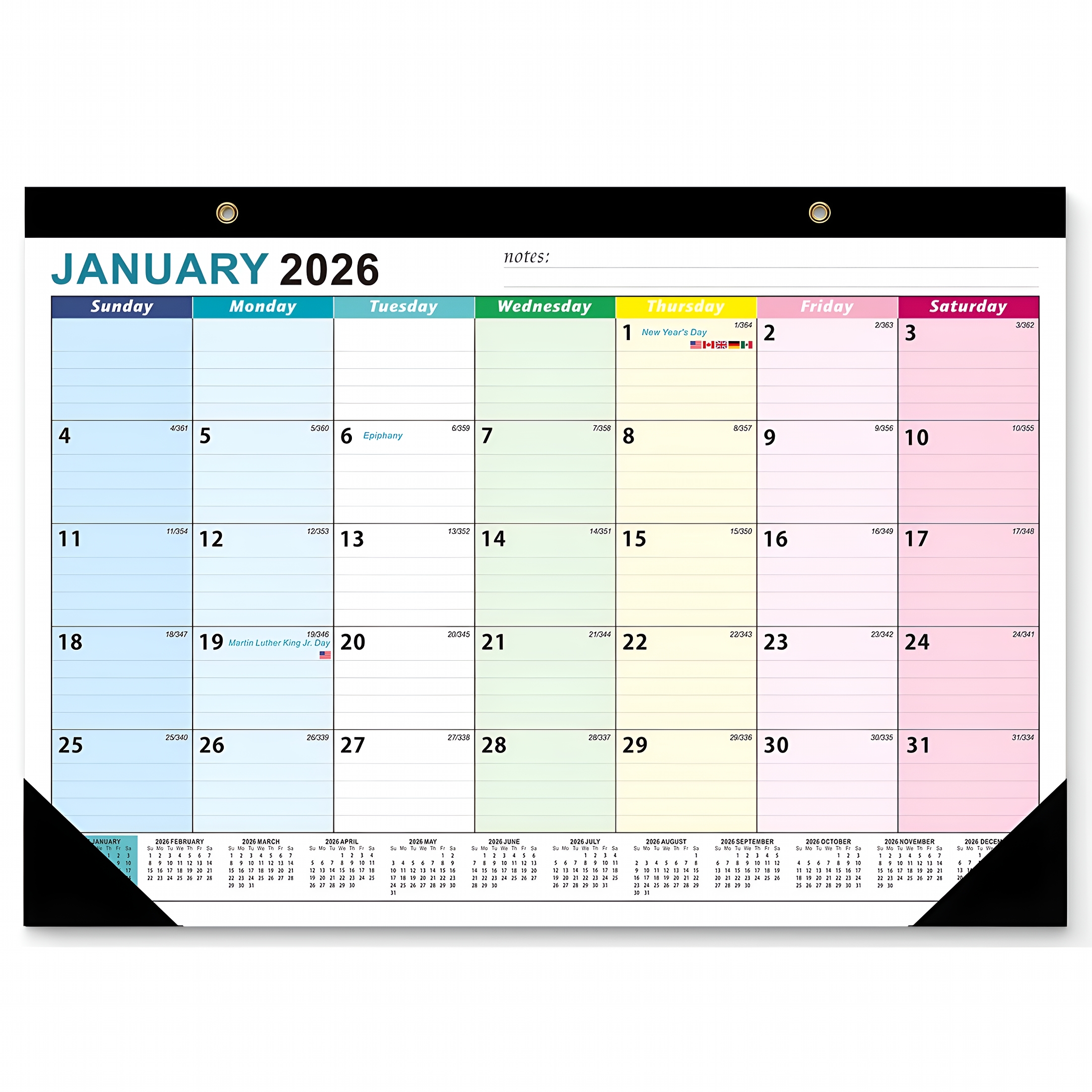 CCOCC Wall Calendar 2025-2026 Covers July 2025 to December 2026,Large ...